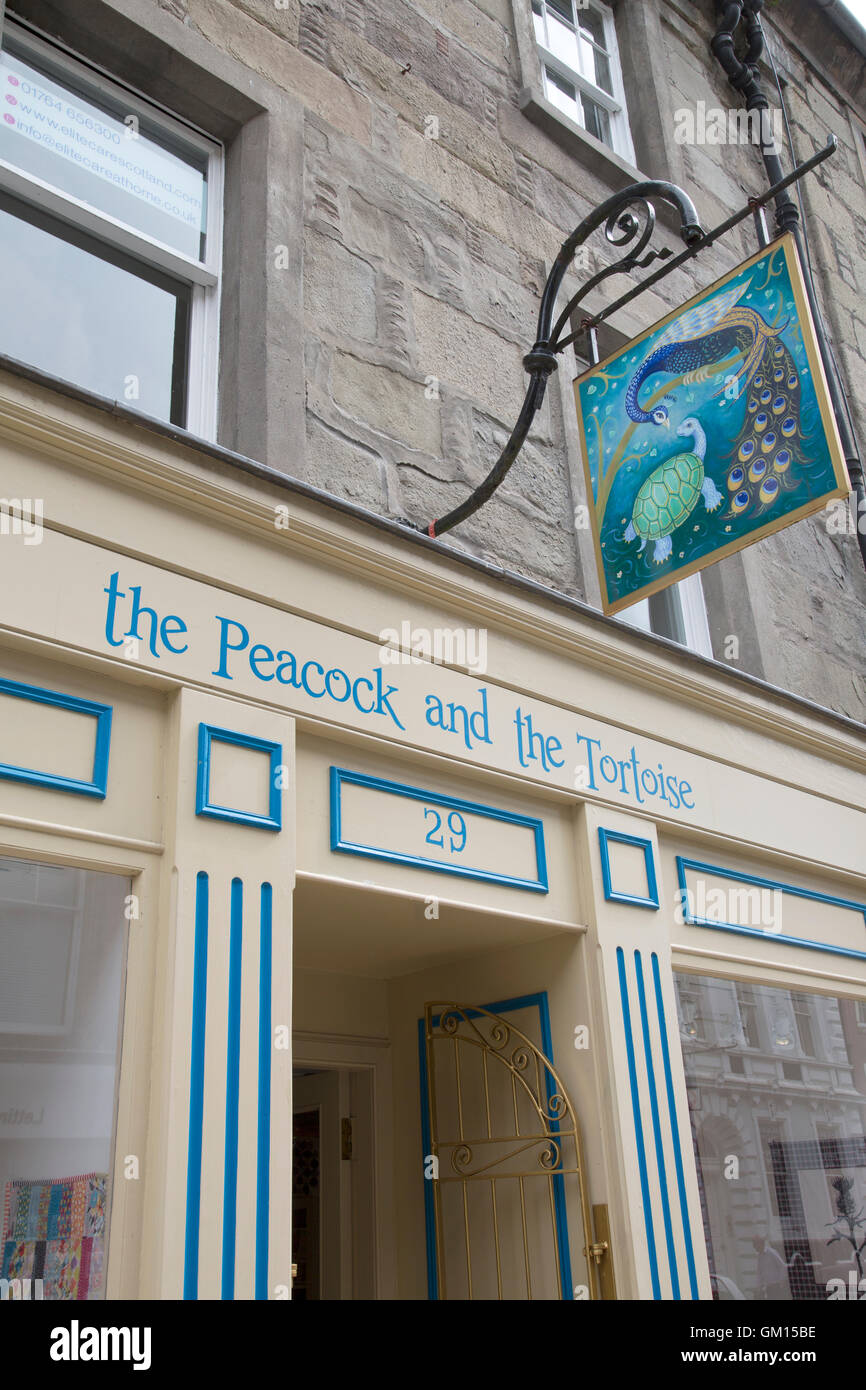 Peacock and Tortoise Haberdashery Shop, Perth, Scotland; UK Stock Photo ...