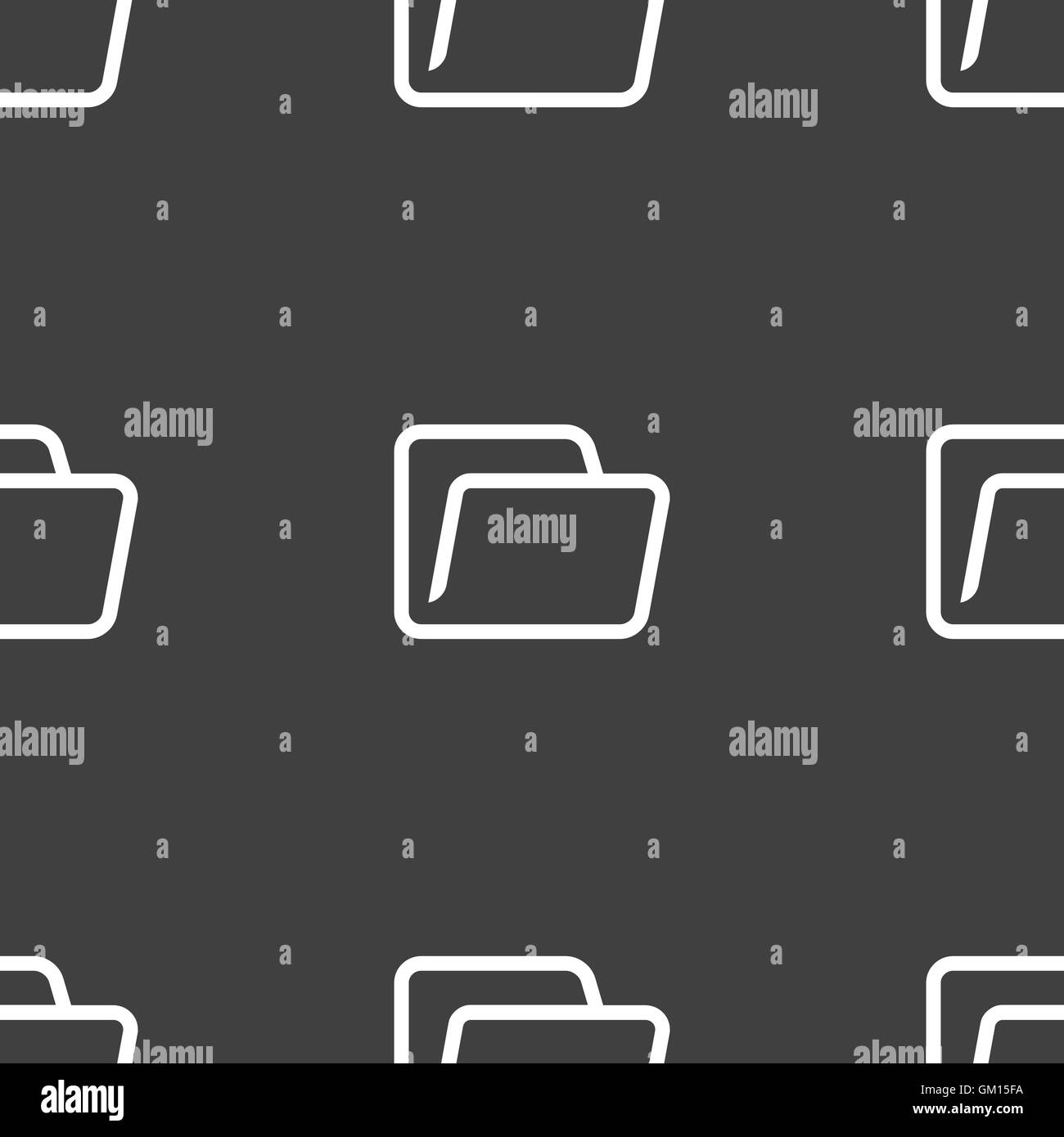 Folder icon sign. Seamless pattern on a gray background. Vector Stock Vector Image & Art - Alamy