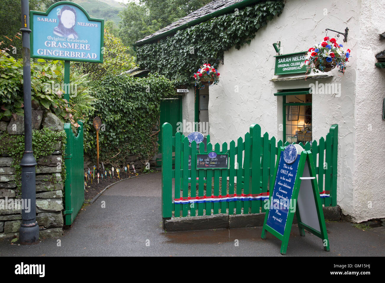Sarah Nelson's Gingerbread Sign, Grasmere, Lake District; England; UK ...