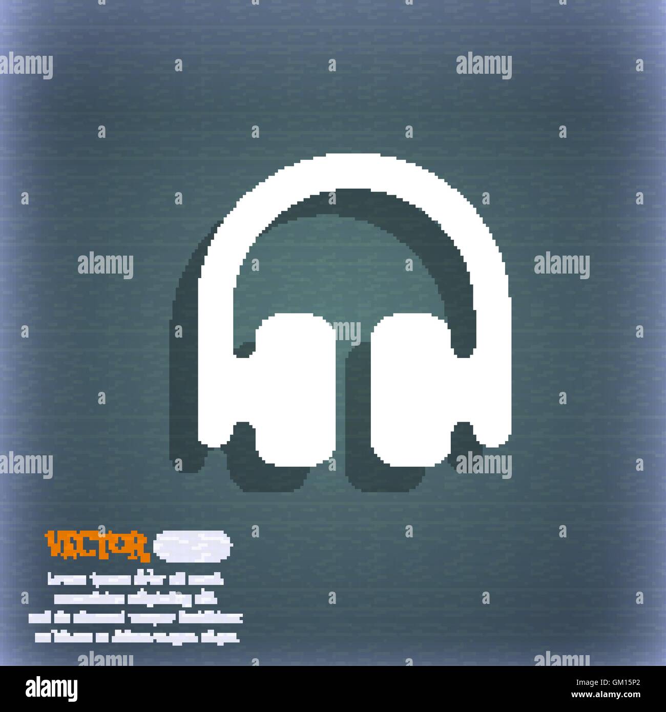 Headphones, Earphones icon symbol on the blue-green abstract background ...