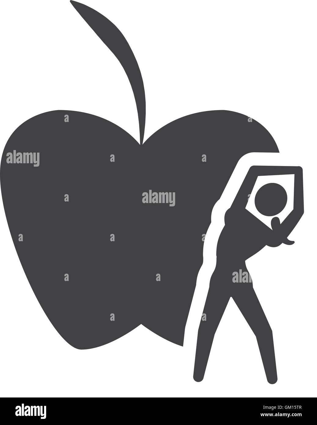 apple stretching healthy lifestyle design Stock Vector Image & Art - Alamy