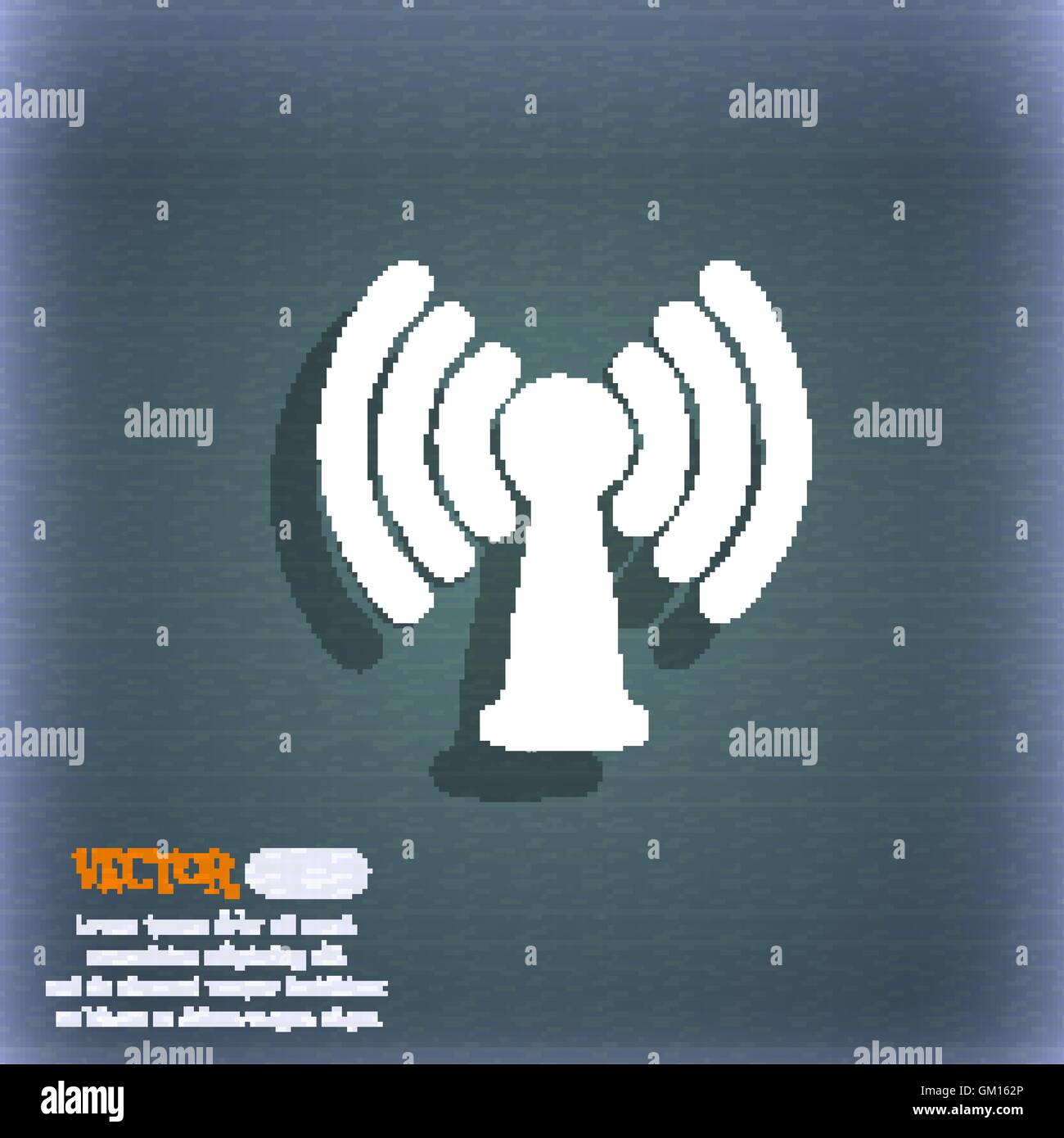 Wi-fi, internet icon symbol on the blue-green abstract background with ...