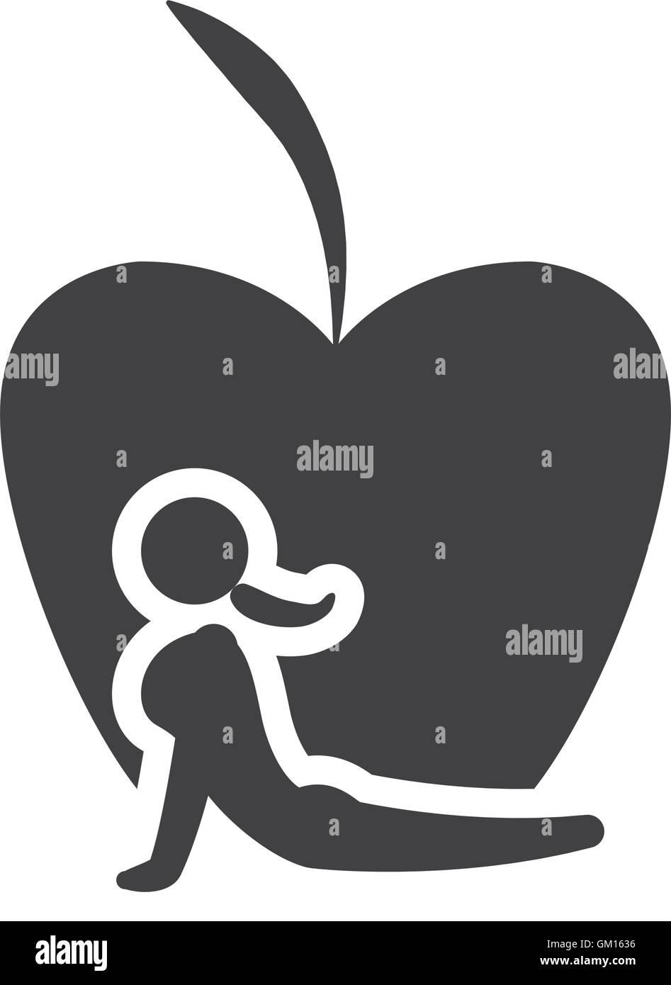 apple stretching healthy lifestyle design Stock Vector Image & Art - Alamy