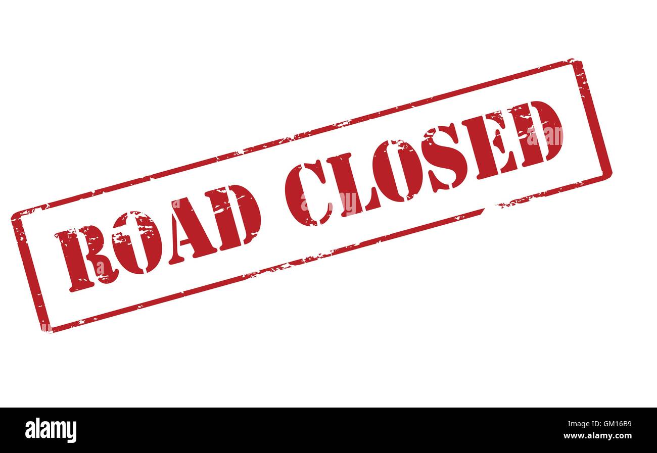 Red rectangular road closed sign Cut Out Stock Images & Pictures - Alamy