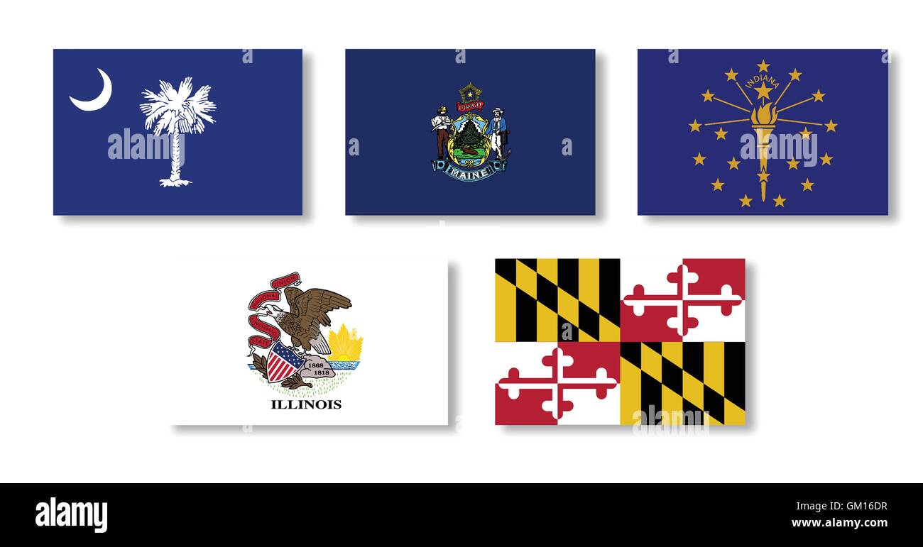 United States State Flag Collection Stock Vector Image & Art - Alamy