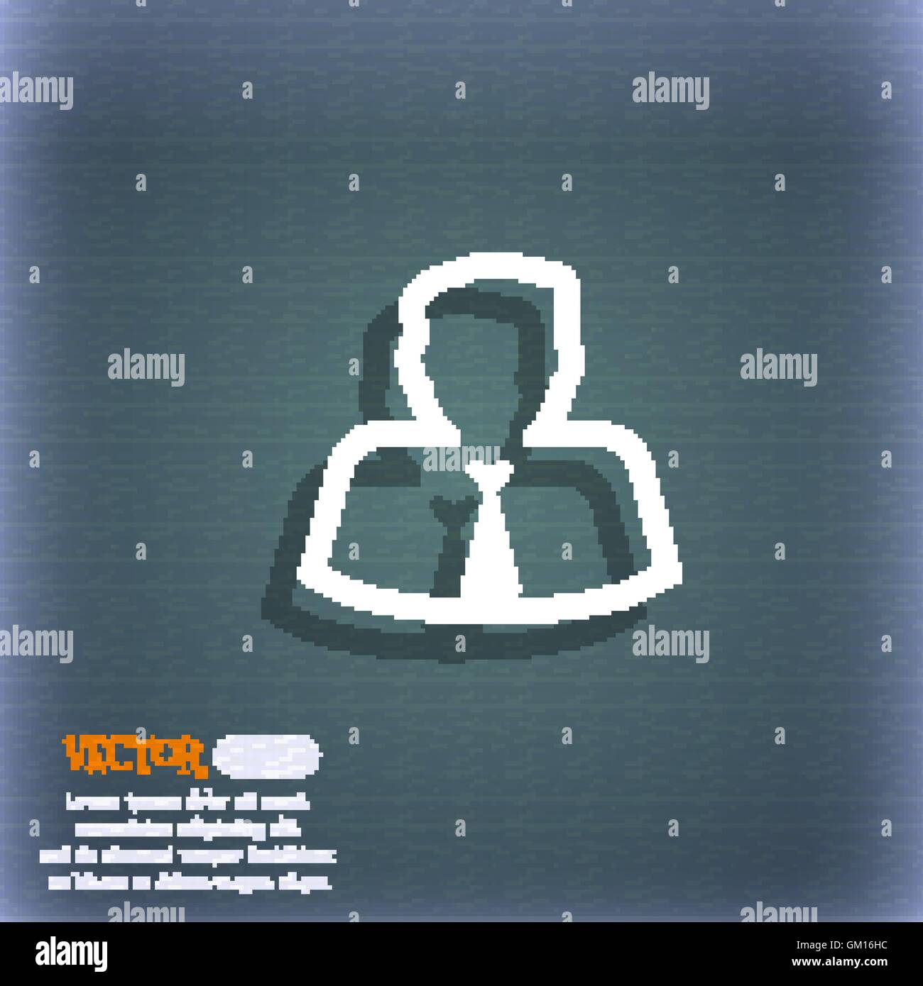 Avatar icon symbol on the blue-green abstract background with shadow ...