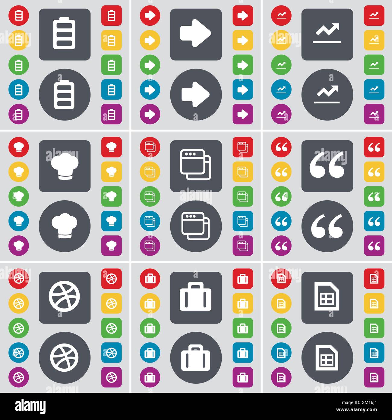 Battery, Arrow right, Graph, Cooking hat, Windows, Quotation mark, Ball ...