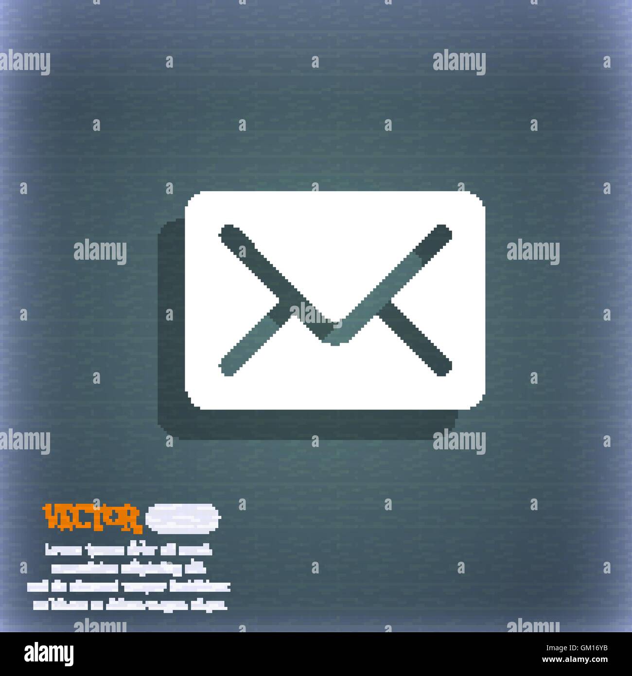 Mail, envelope, letter icon symbol on the blue-green abstract ...
