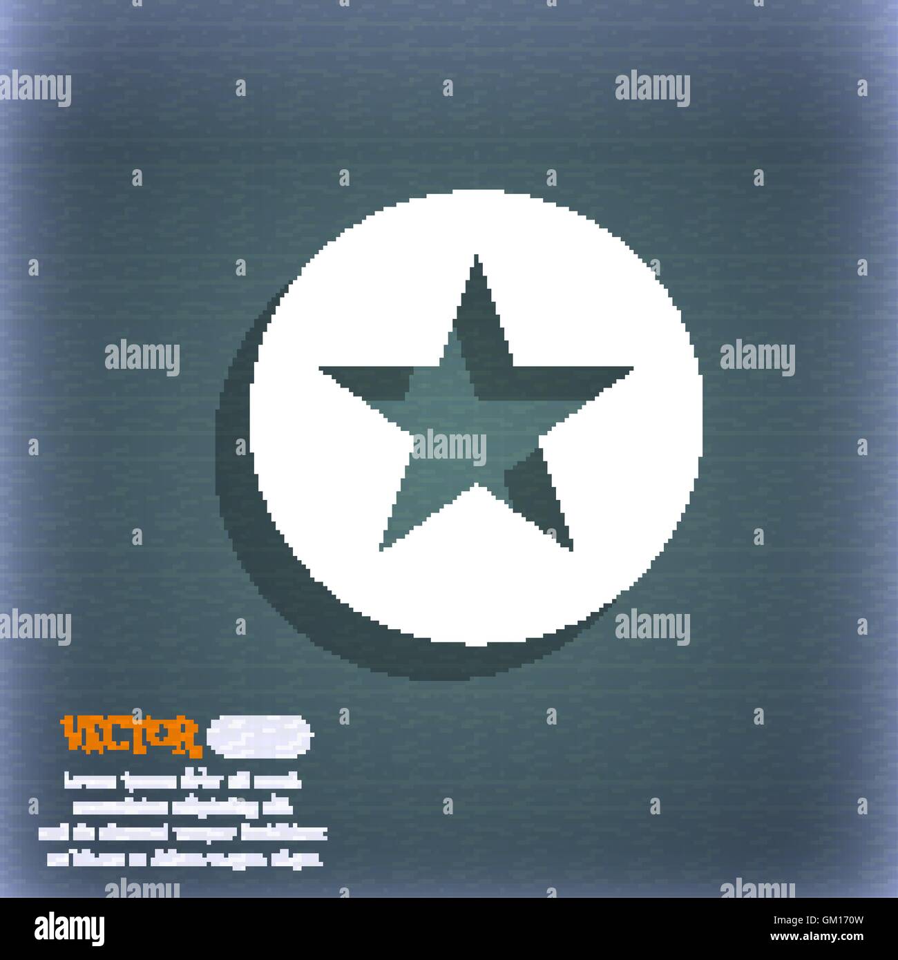 Star, Favorite icon symbol on the blue-green abstract background with ...