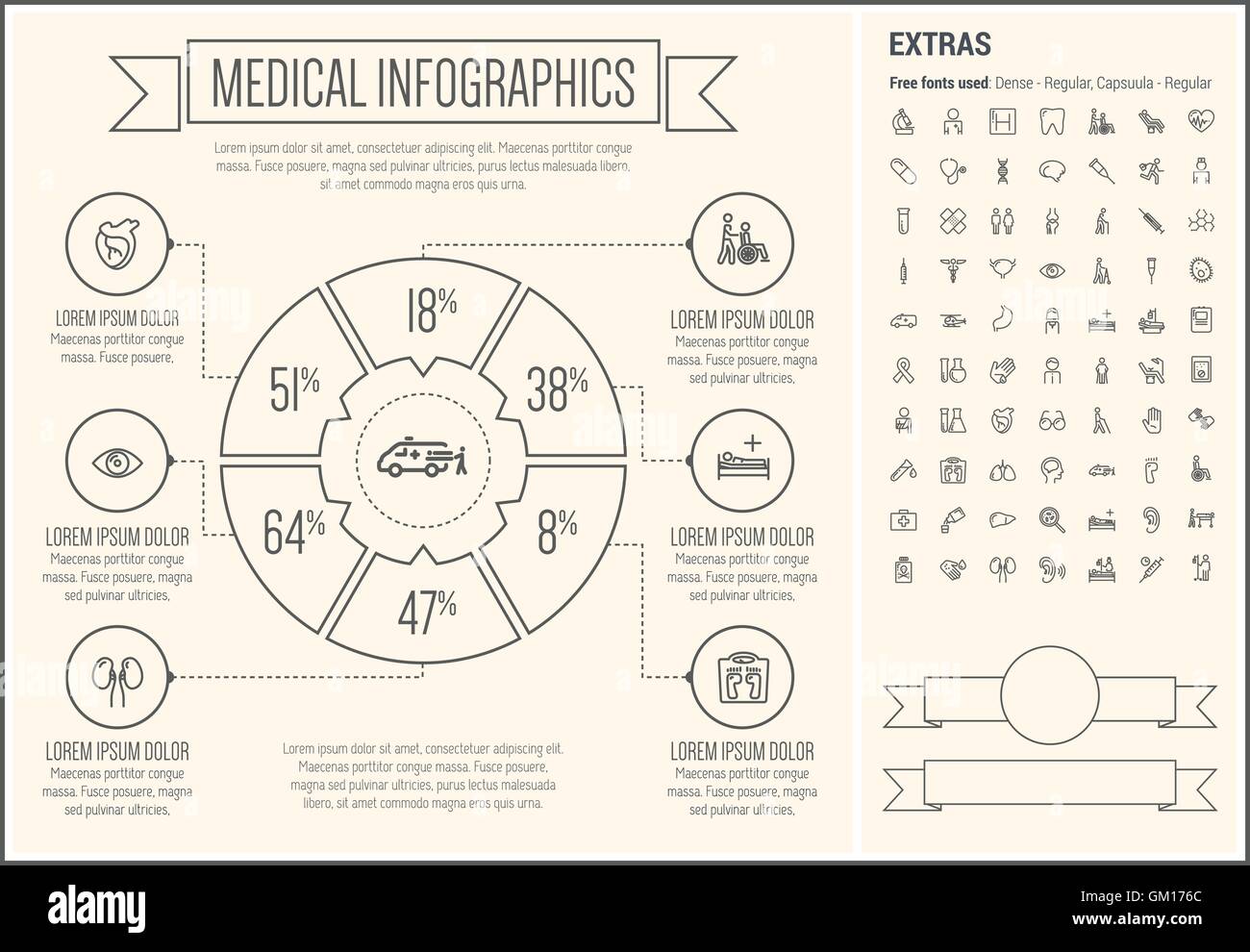 Medical Line Design Infographic Template Stock Vector Image & Art - Alamy