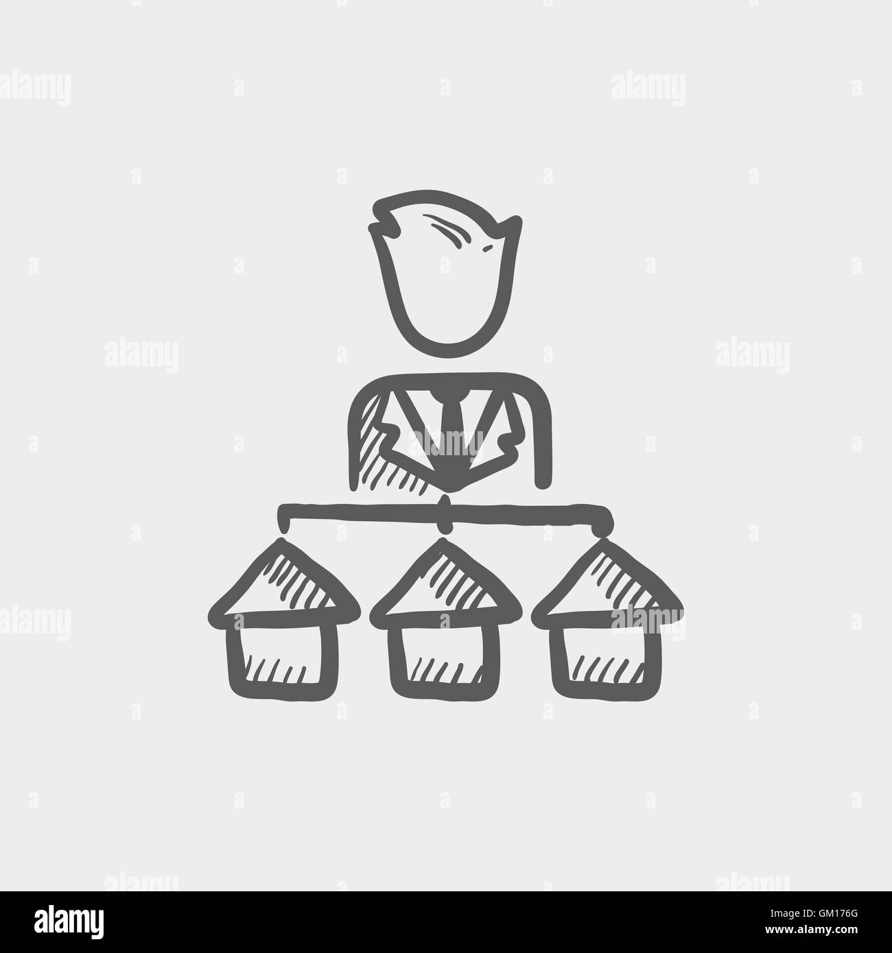 Agent with three houses for sale sketch icon Stock Vector Image & Art ...