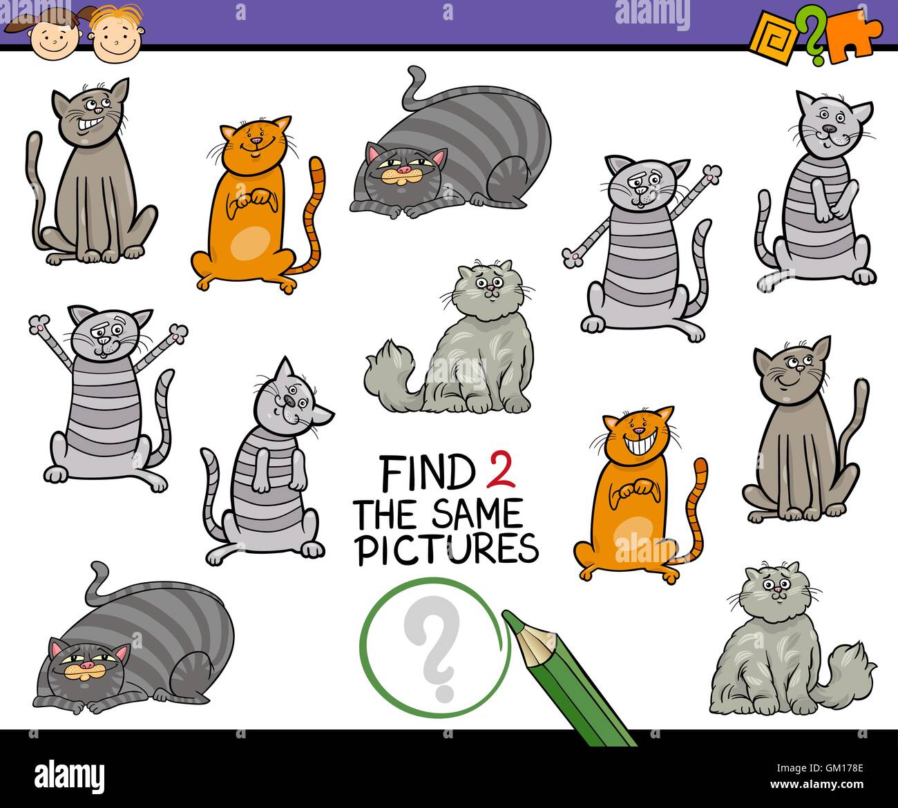 find same picture cartoon game Stock Vector Image & Art - Alamy