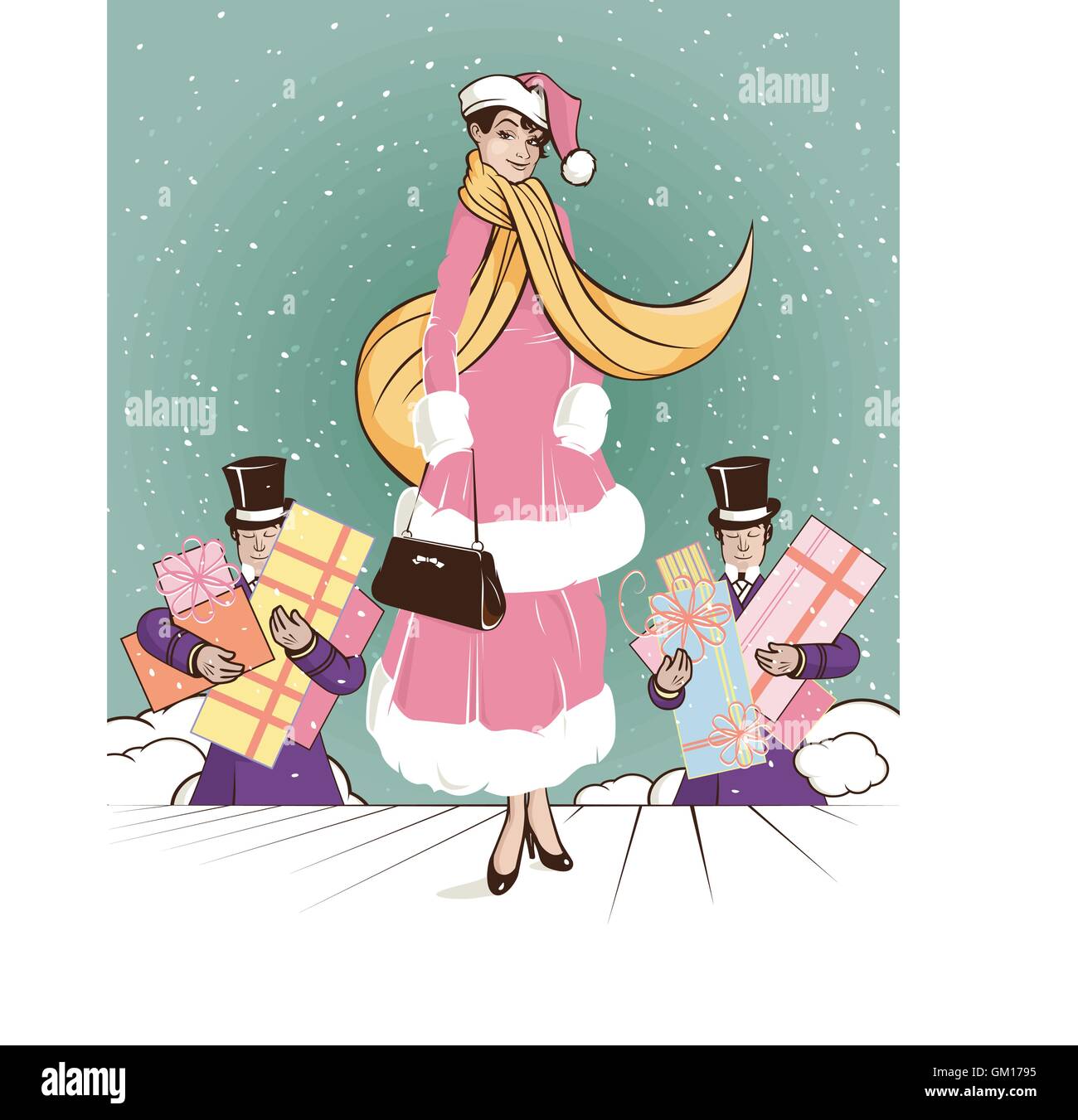 Woman christmas hat Stock Vector Images - Alamy