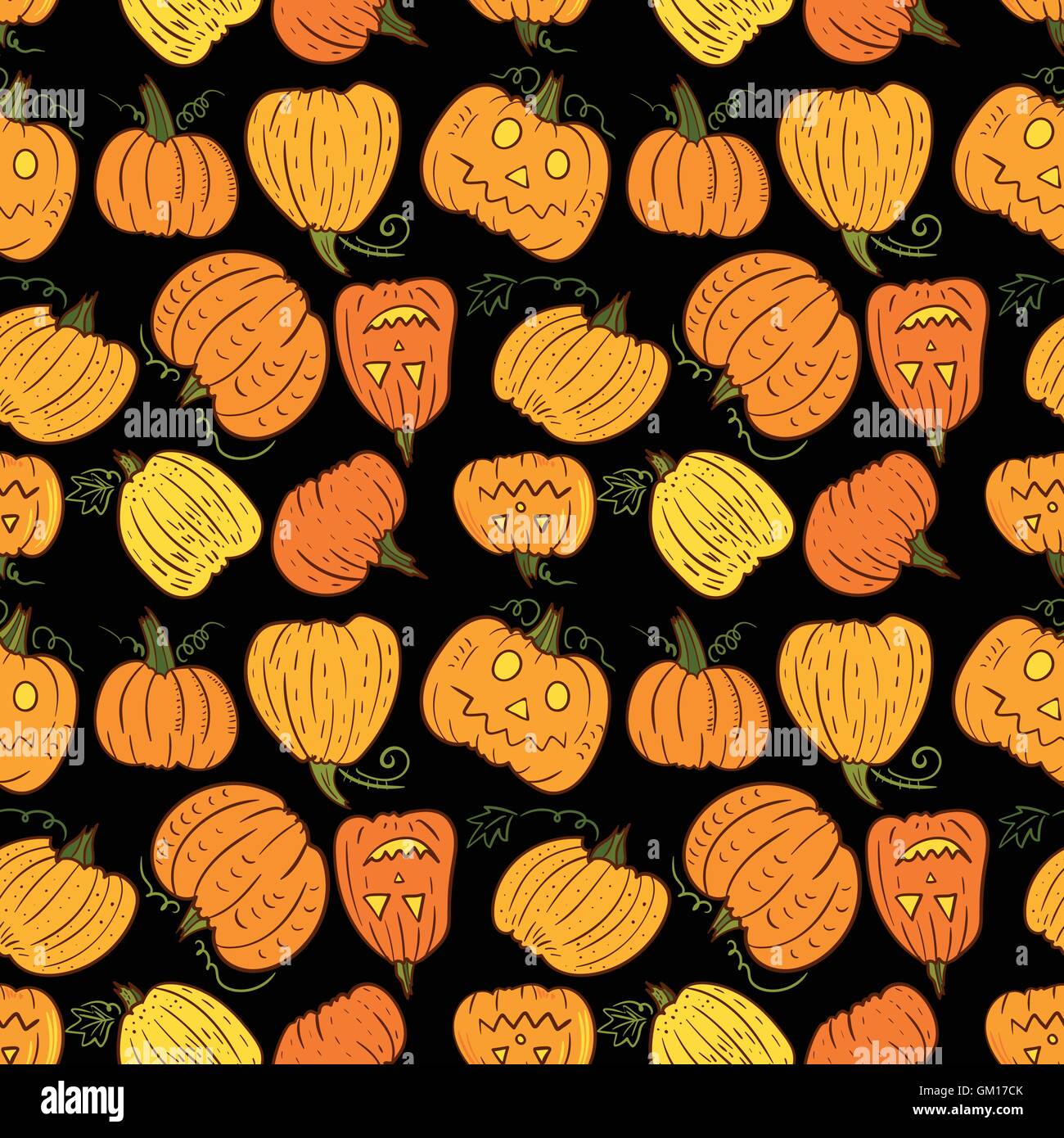 Black Halloween Pumpkin Pattern Stock Vector Image & Art - Alamy