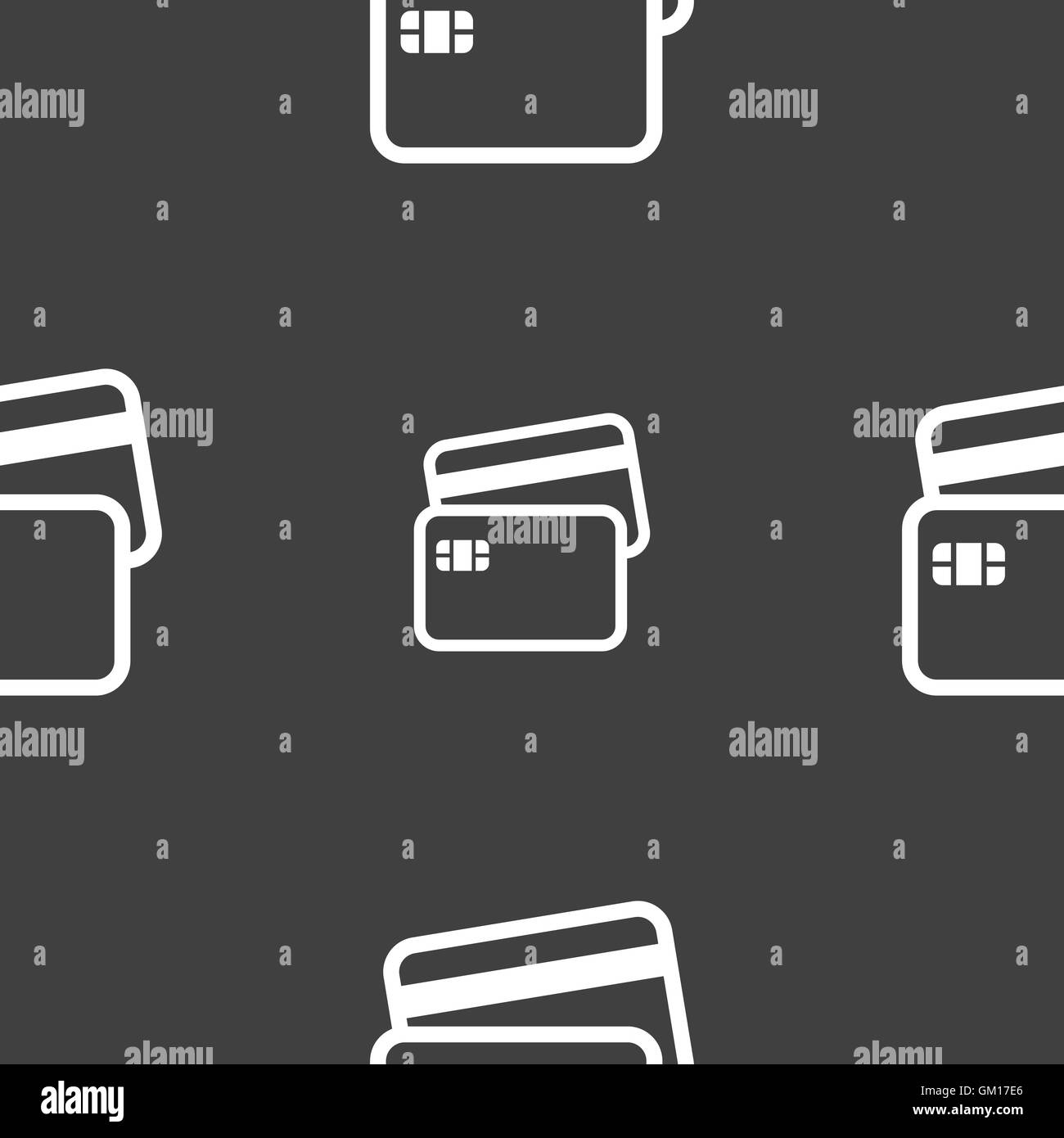 Credit card icon sign. Seamless pattern on a gray background. Vector ...