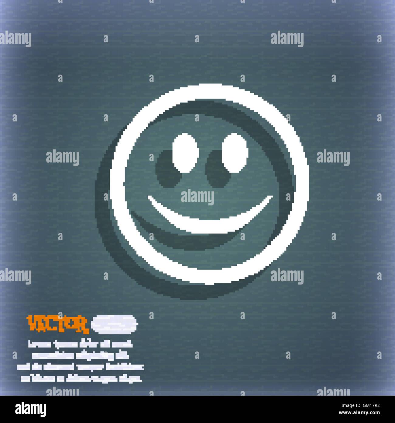 Smile, Happy face icon symbol on the blue-green abstract background ...