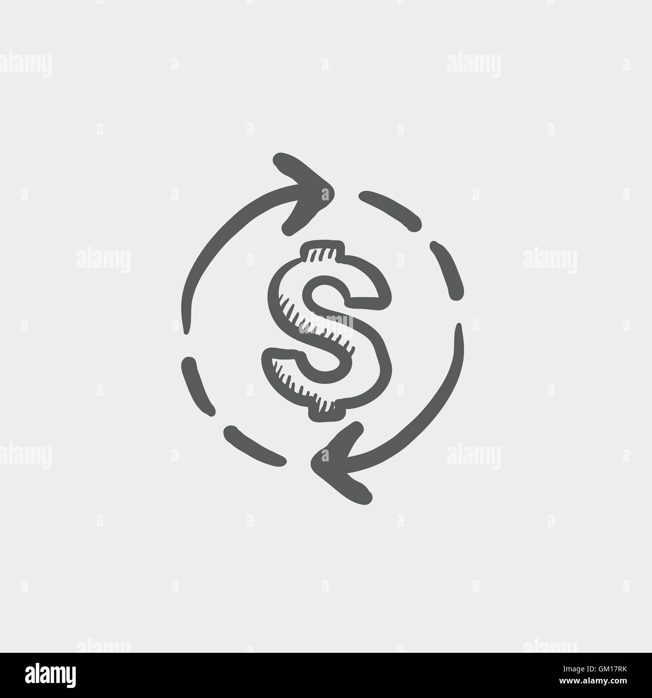 Money dollar symbol with arrow sketch icon Stock Vector Image & Art - Alamy
