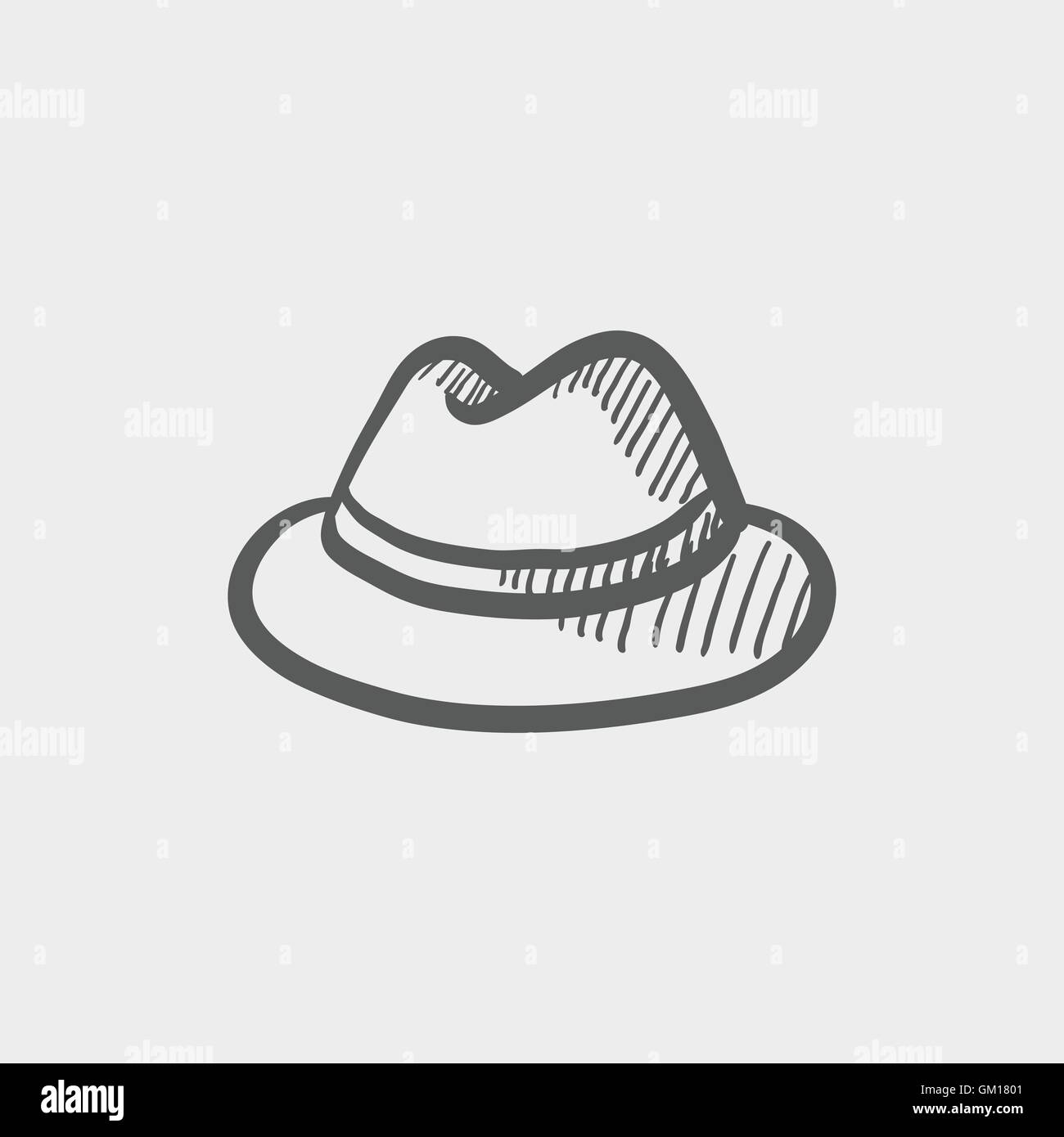 Flat hat sketch Stock Vector Images - Alamy
