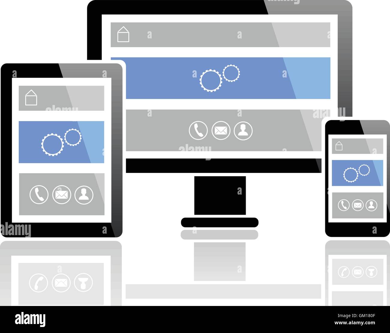 Modern monitor, computer, phone, tablet Stock Vector Image & Art - Alamy