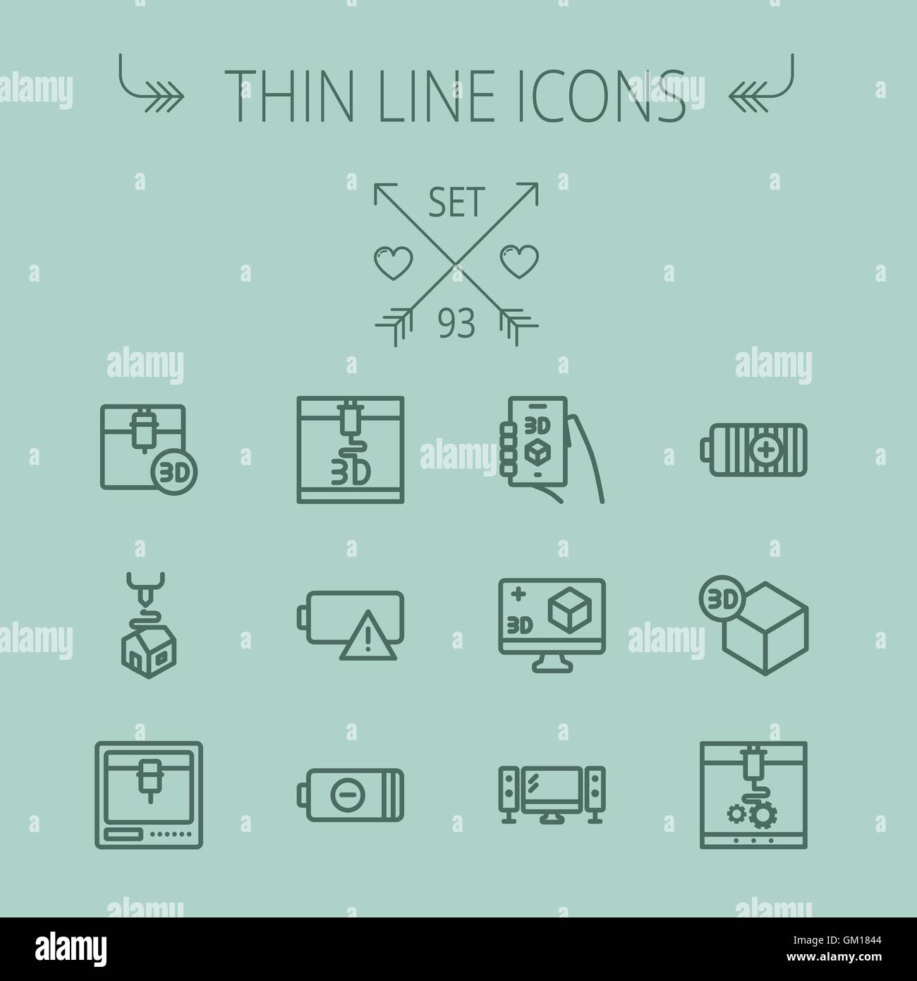 Technology thin line icon set Stock Vector Image & Art - Alamy