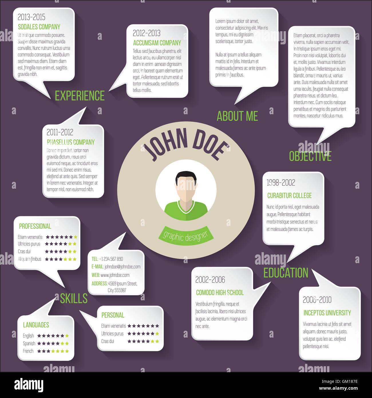 Bubble resume cv curriculum vitae hi-res stock photography and images ...