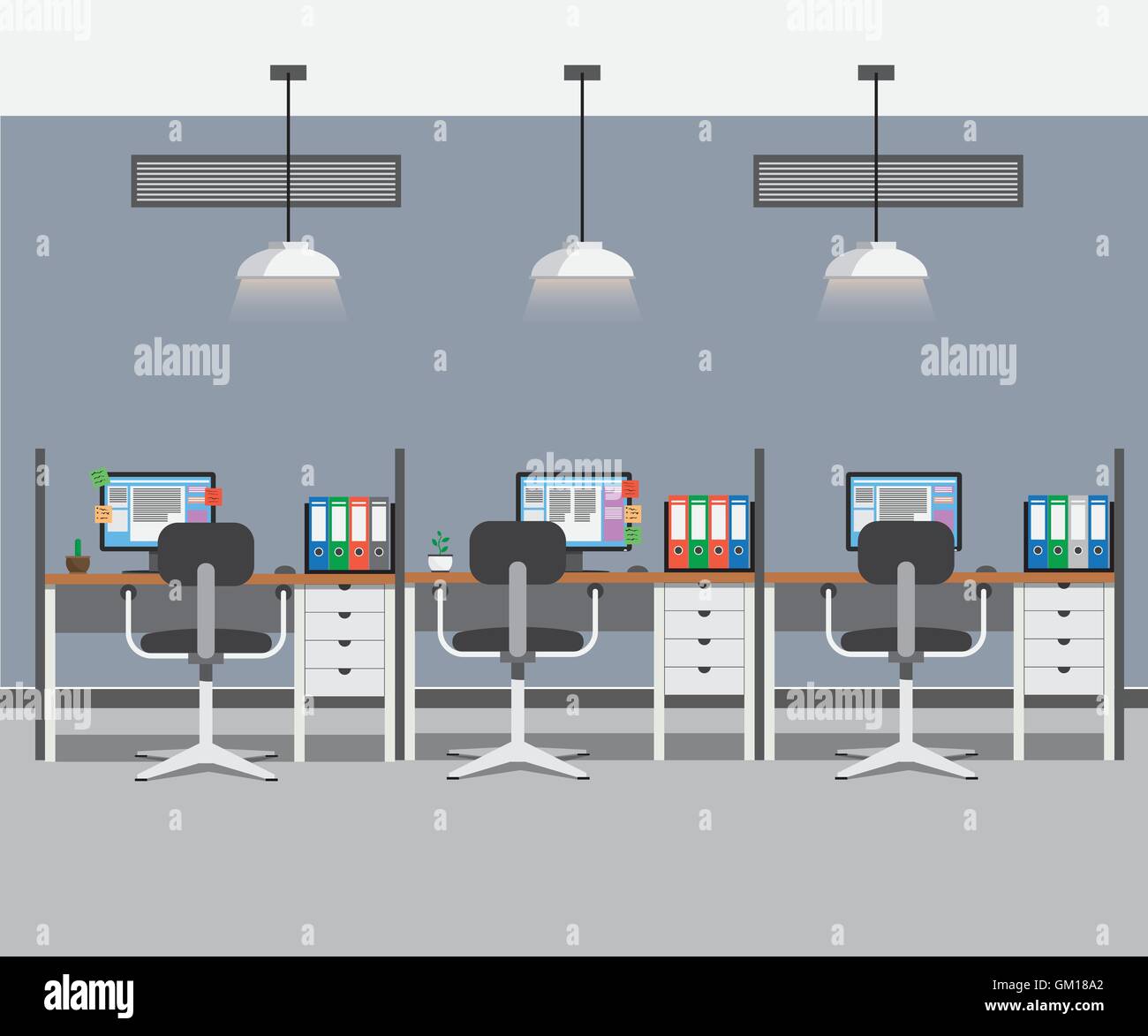 Interior work place in Stock Vector Images - Alamy