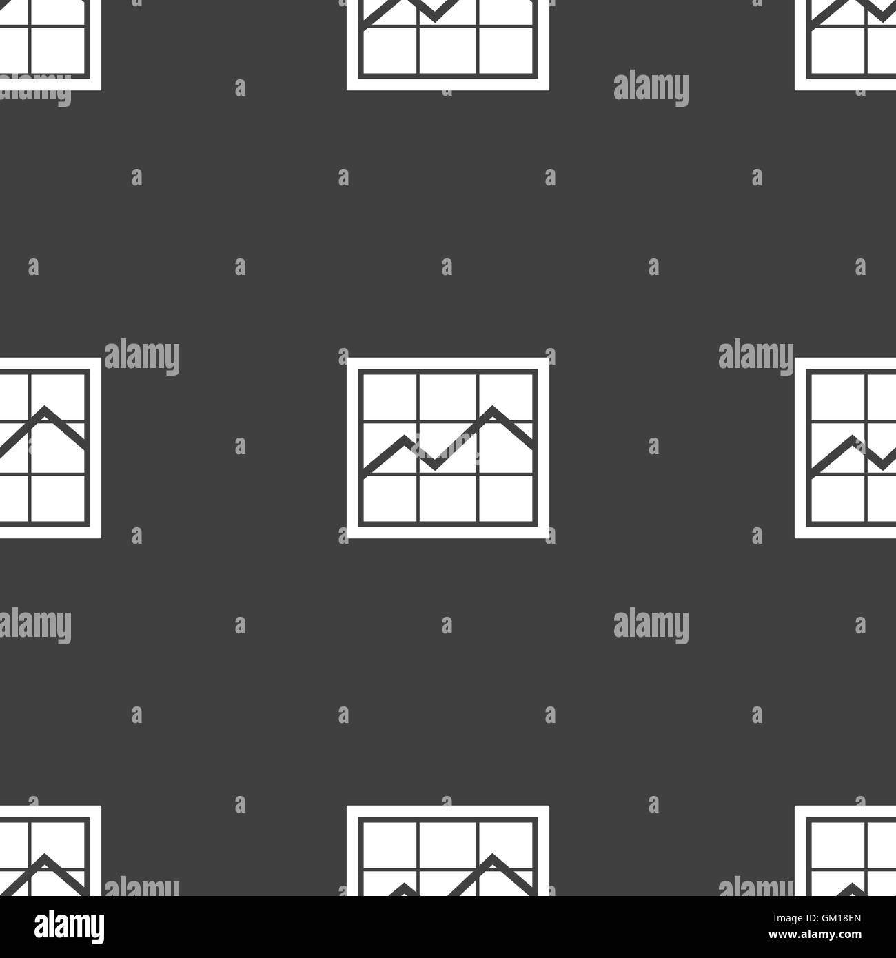 Chart icon sign. Seamless pattern on a gray background. Vector Stock ...