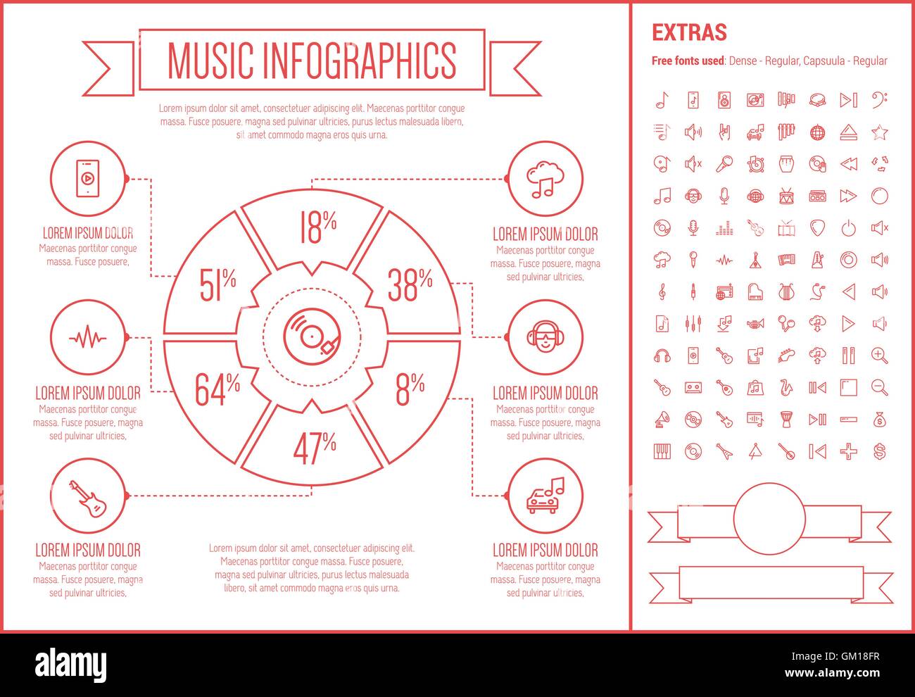 Music Line Design Infographic Template Stock Vector Image & Art - Alamy