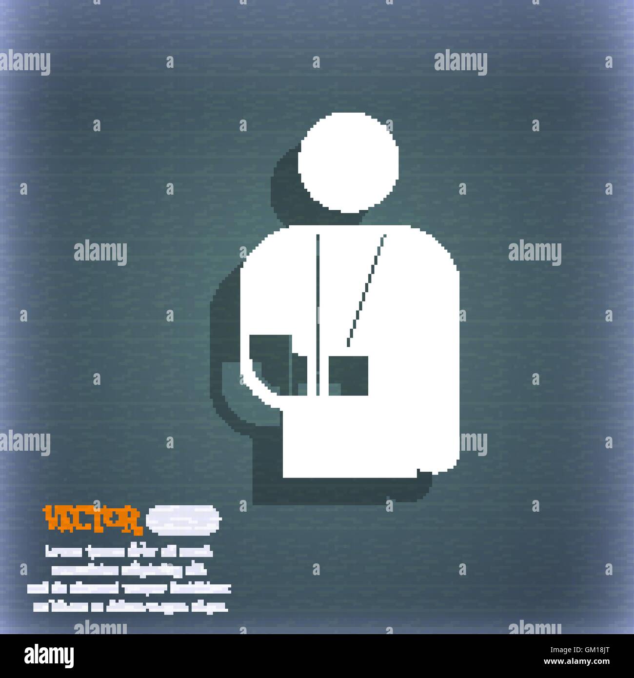 broken arm, disability icon symbol on the blue-green abstract ...