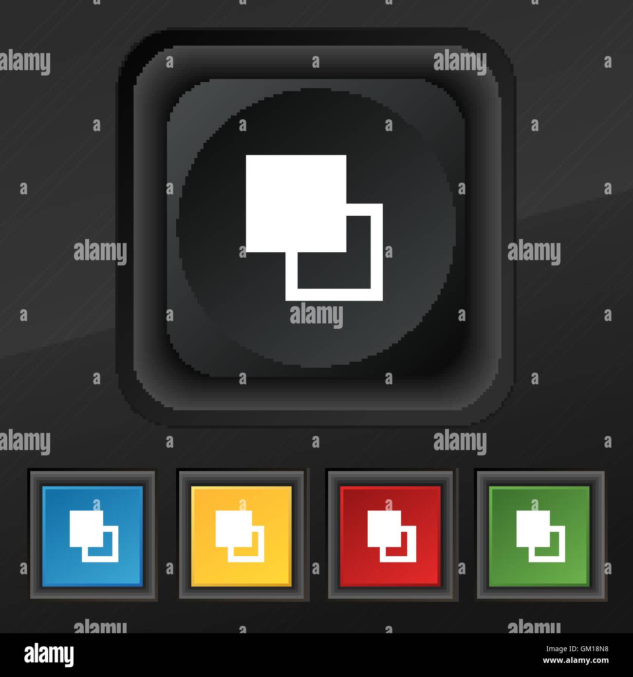 Active color toolbar icon symbol. Set of five colorful, stylish buttons ...