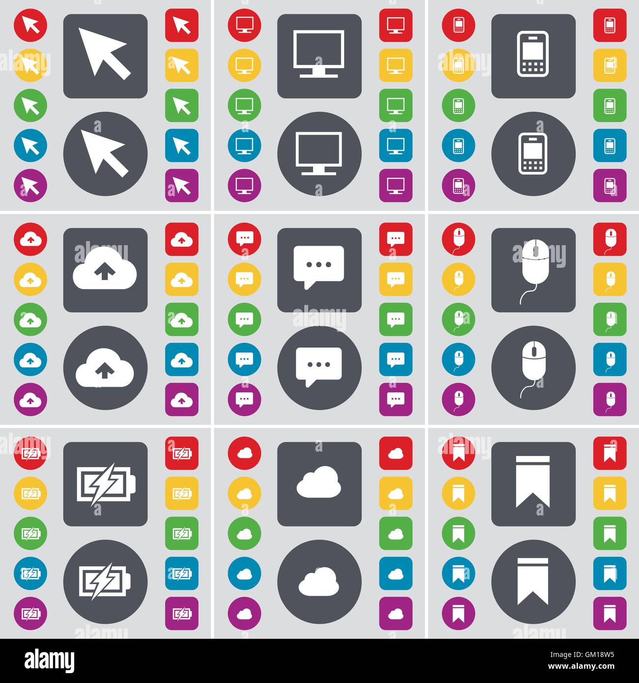 Cursor, Monitor, Mobile phone, Cloud, Chat bubble, Mouse, Charging ...