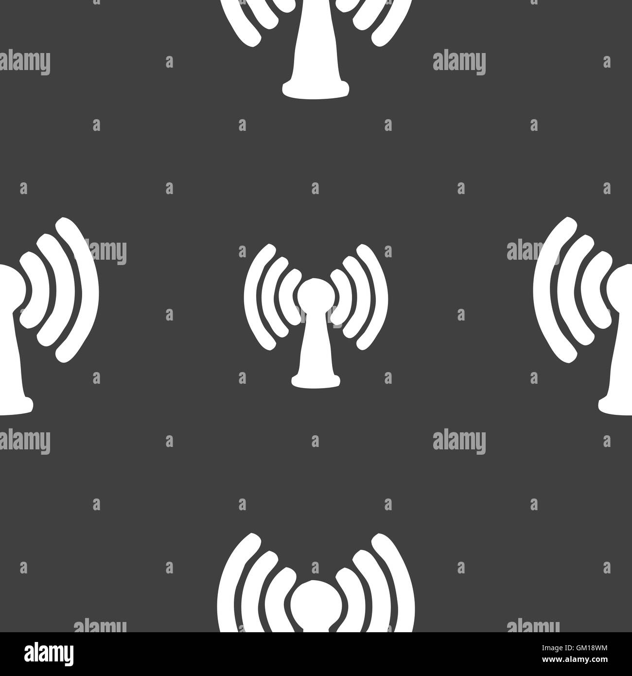 Wi-fi, internet icon sign. Seamless pattern on a gray background ...