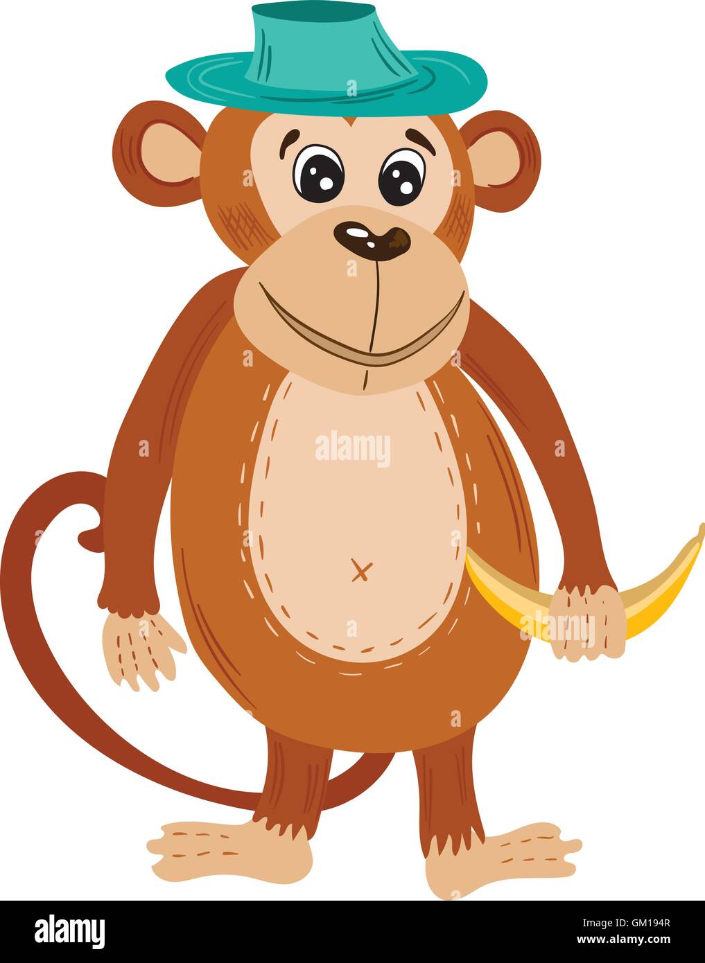 Vector Monkey Illustration Stock Vector Image & Art - Alamy