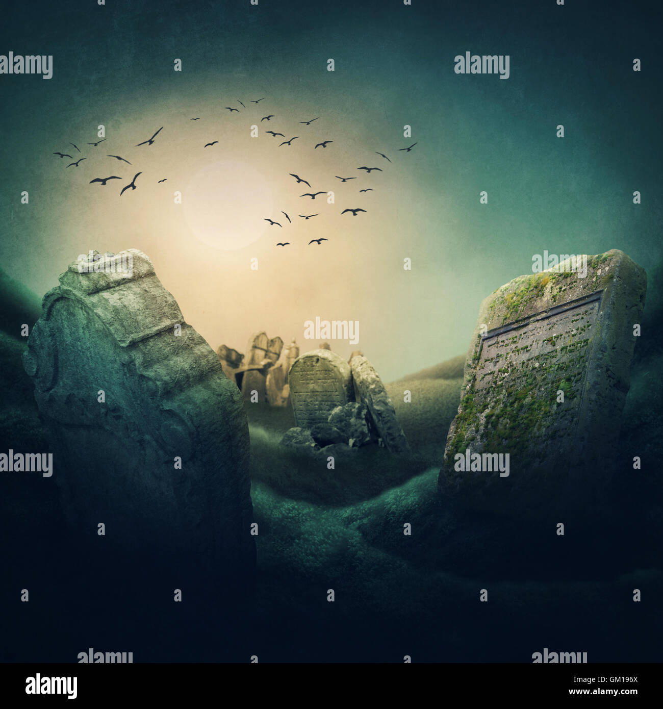 Cemetery graveyard night hi-res stock photography and images - Alamy