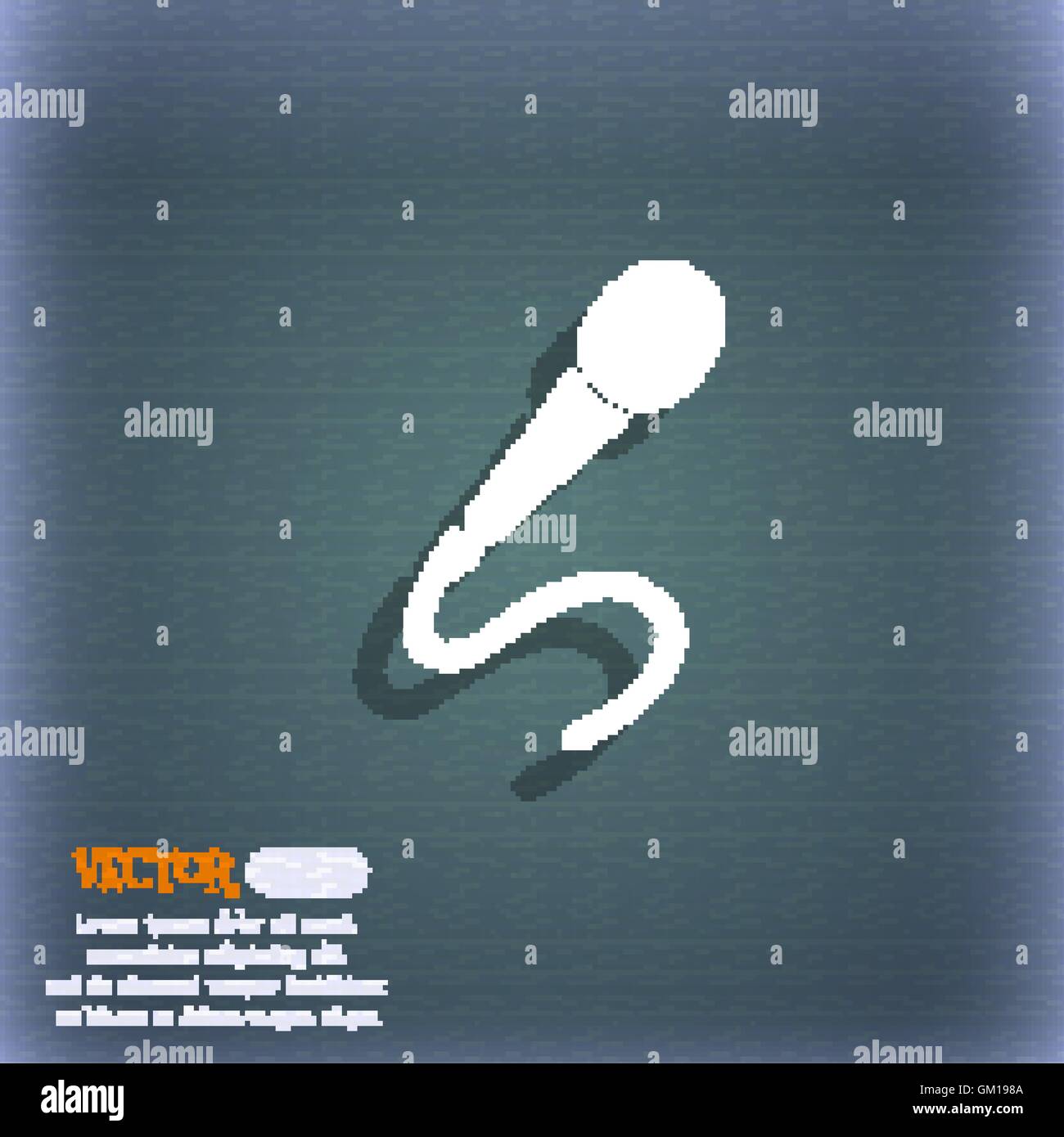 microphone icon symbol on the blue-green abstract background with ...