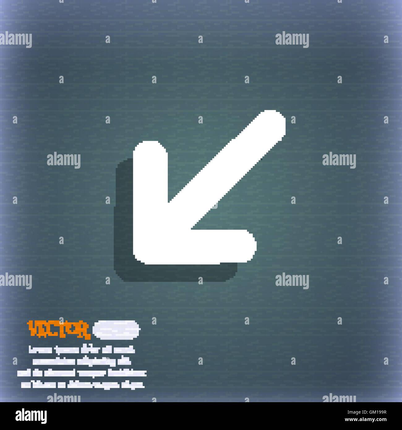 turn to full screen icon symbol on the blue-green abstract background ...