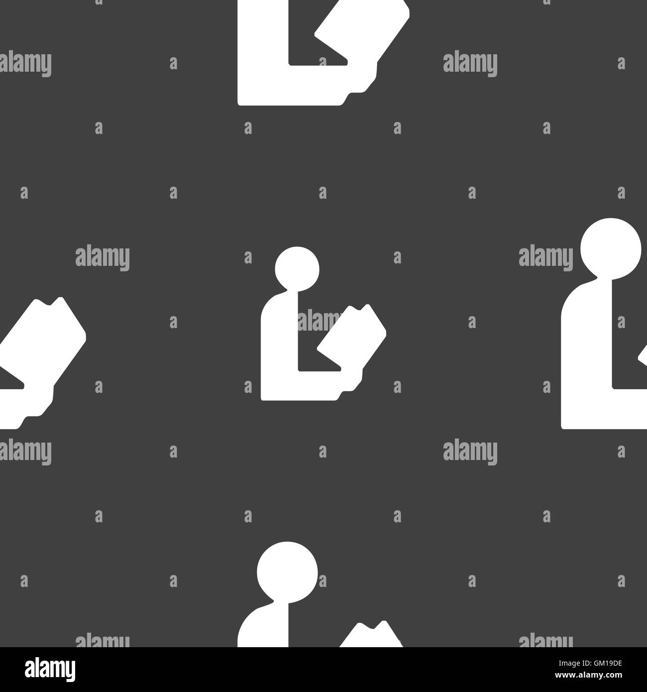 read a book icon sign. Seamless pattern on a gray background. Vector ...