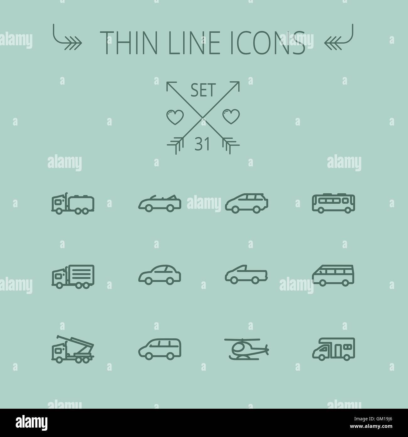 Cars set line design hi-res stock photography and images - Alamy