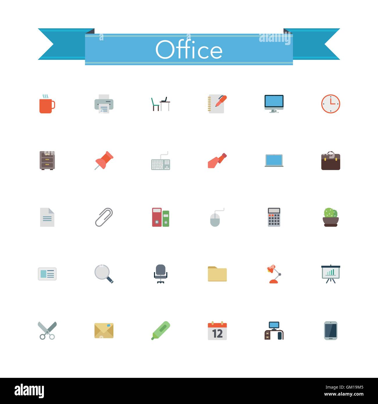 Folder flat icons illustration Cut Out Stock Images & Pictures - Alamy