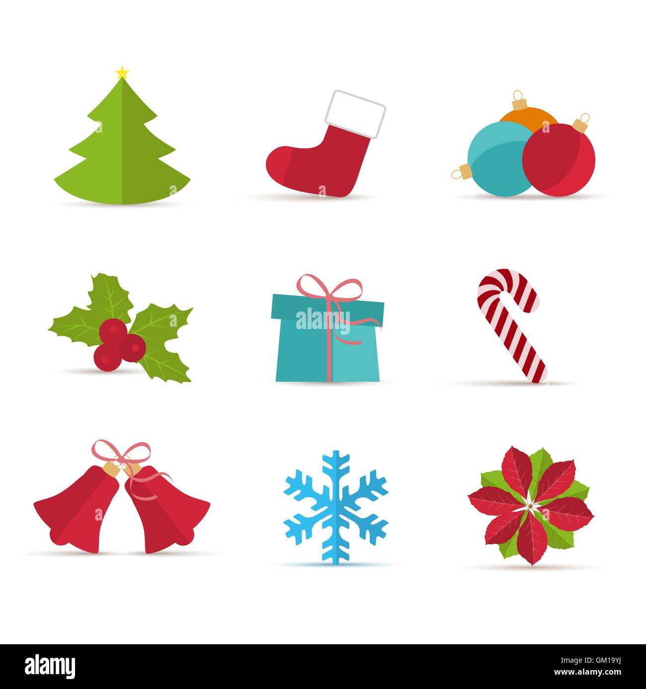 Christmas bell bow mistletoe Cut Out Stock Images & Pictures - Alamy