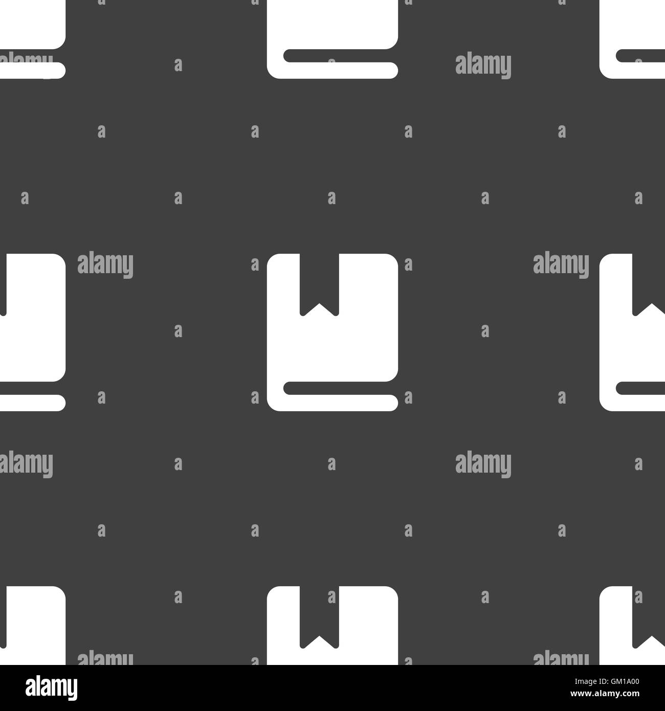 bookmark icon sign. Seamless pattern on a gray background. Vector Stock ...