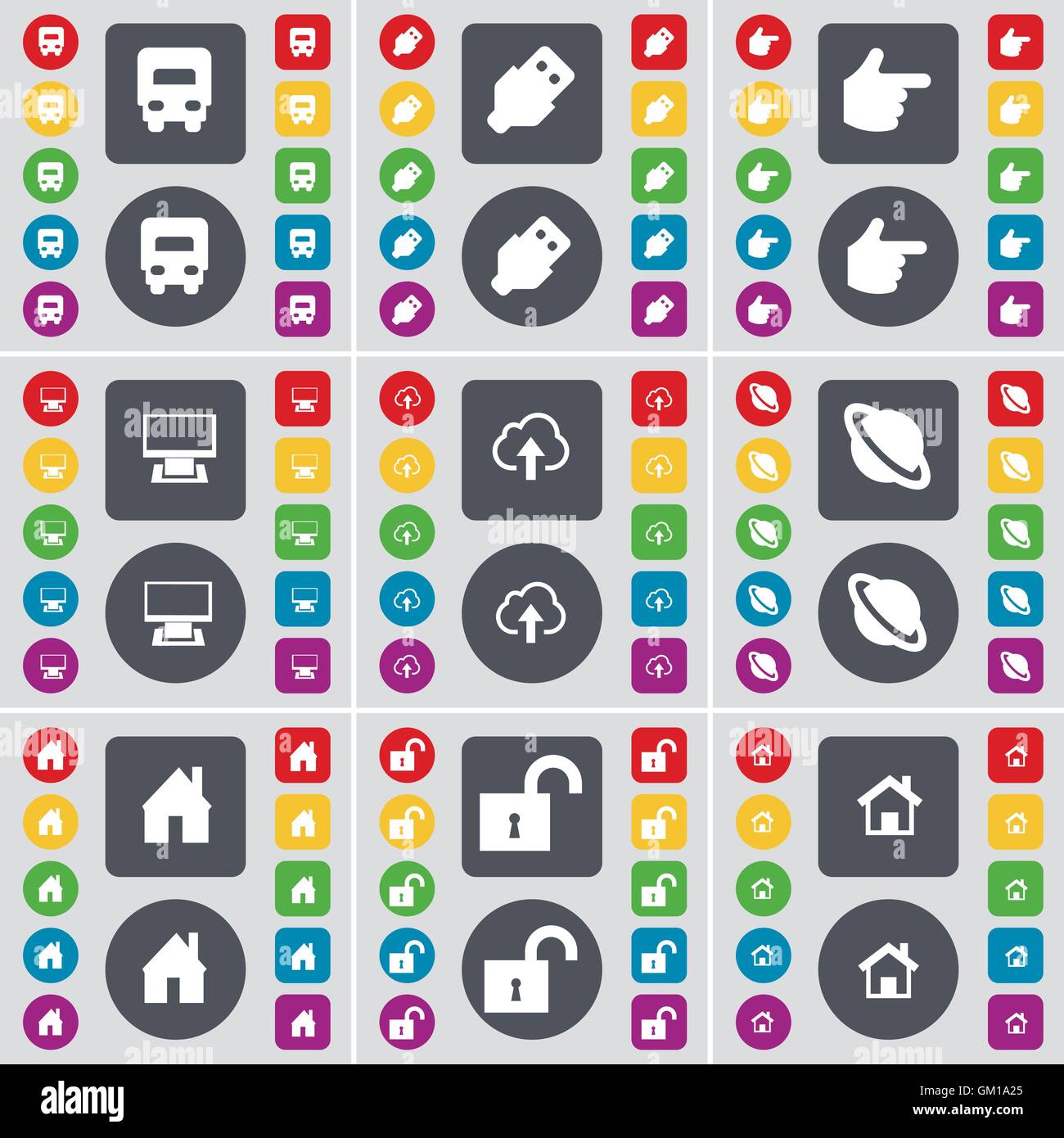 Truck icon digital red Stock Vector Images - Alamy