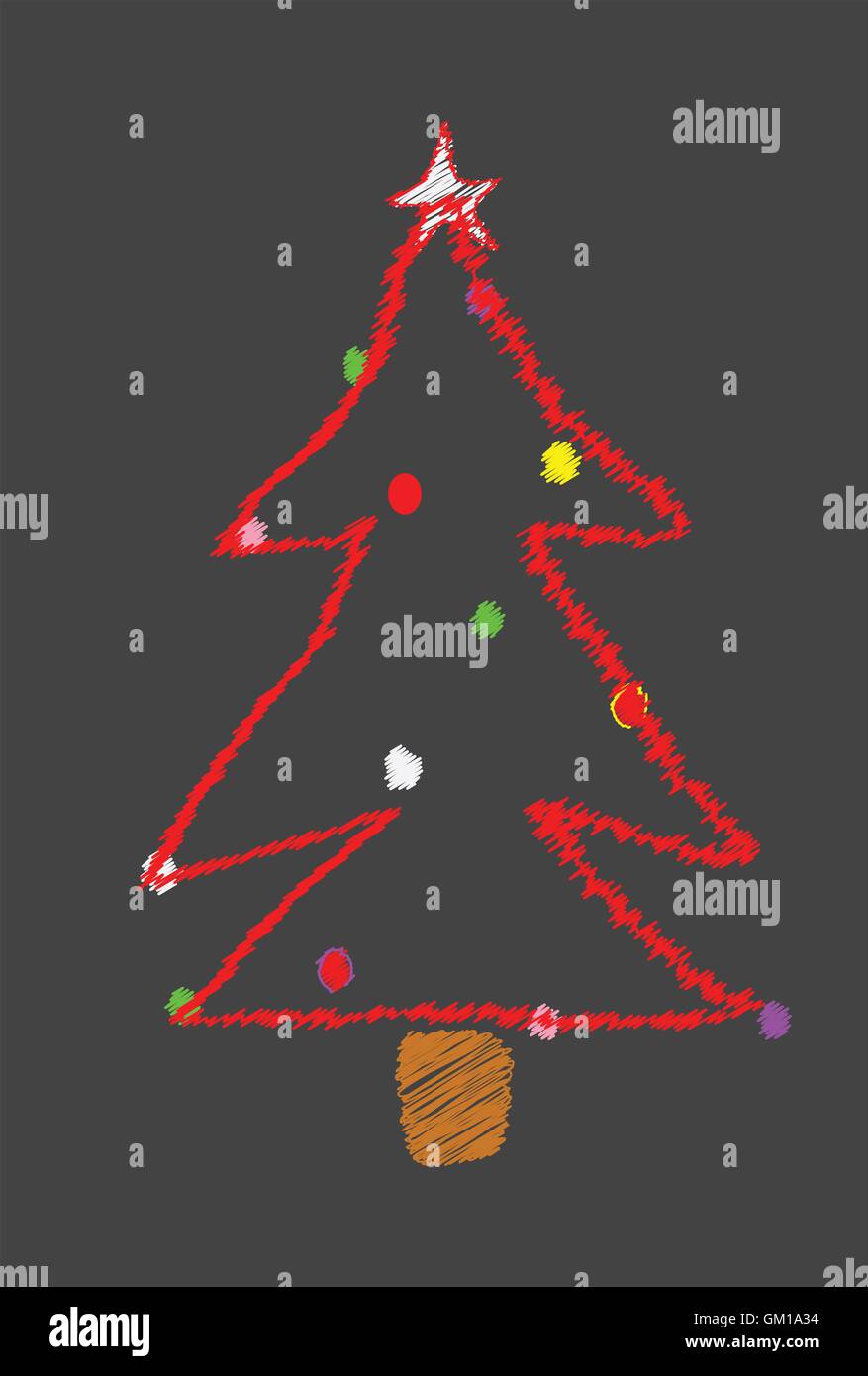Scribble Christmas Tree Stock Vector Image & Art - Alamy