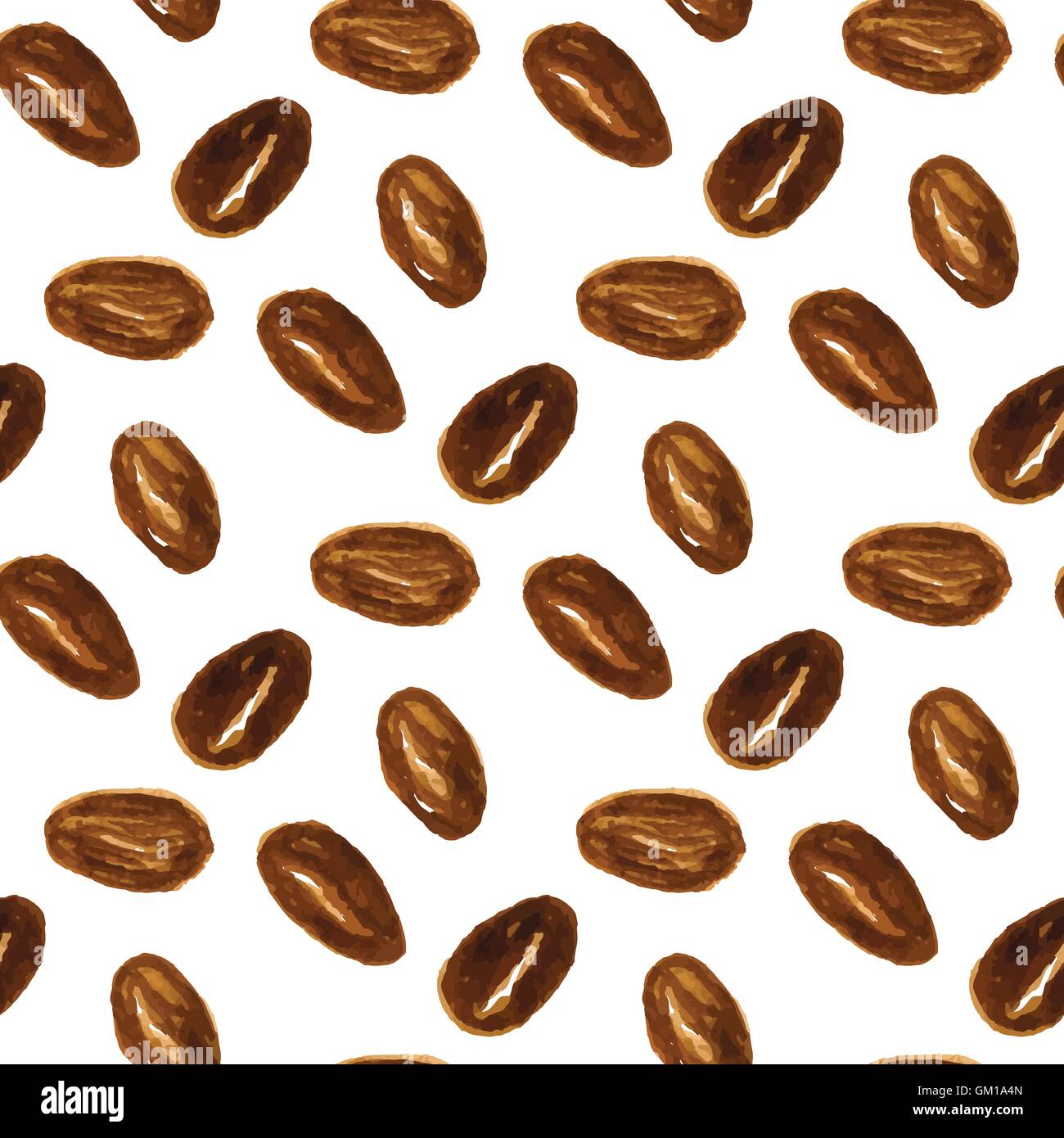 Seamless pattern with illustrations of coffee beans Stock Vector Image ...