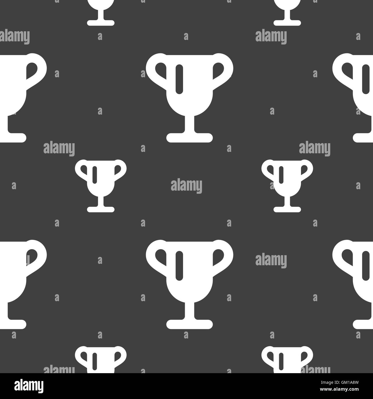 Winner cup, Awarding of winners, Trophy icon sign. Seamless pattern on ...