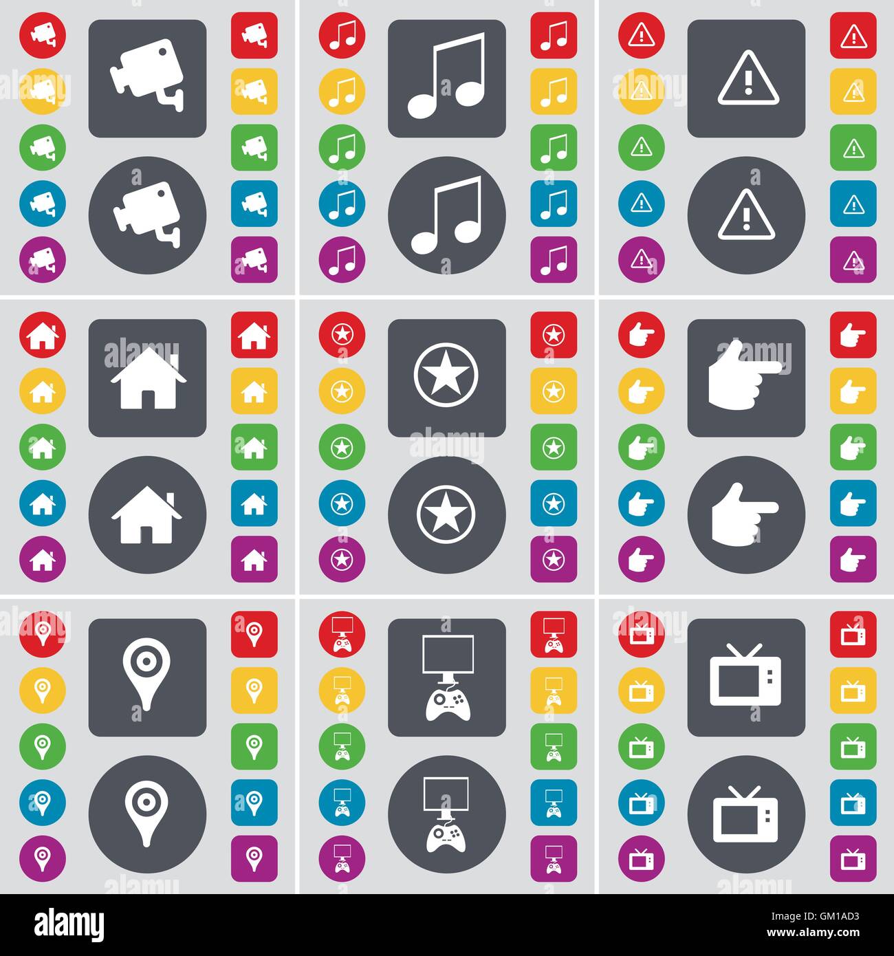 CCTV, Note, Warning, House, Star, Hand, Checkpoint, Laptop, Retro TV ...