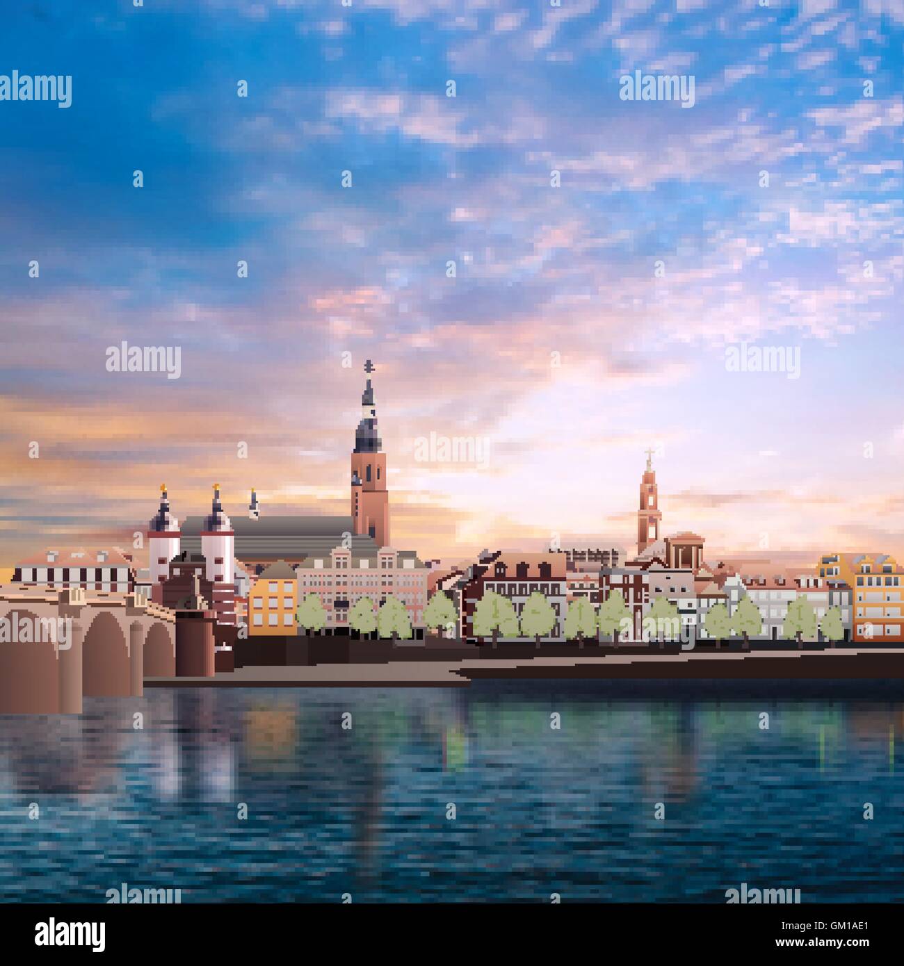 Old town heidelberg germany Stock Vector Images - Alamy