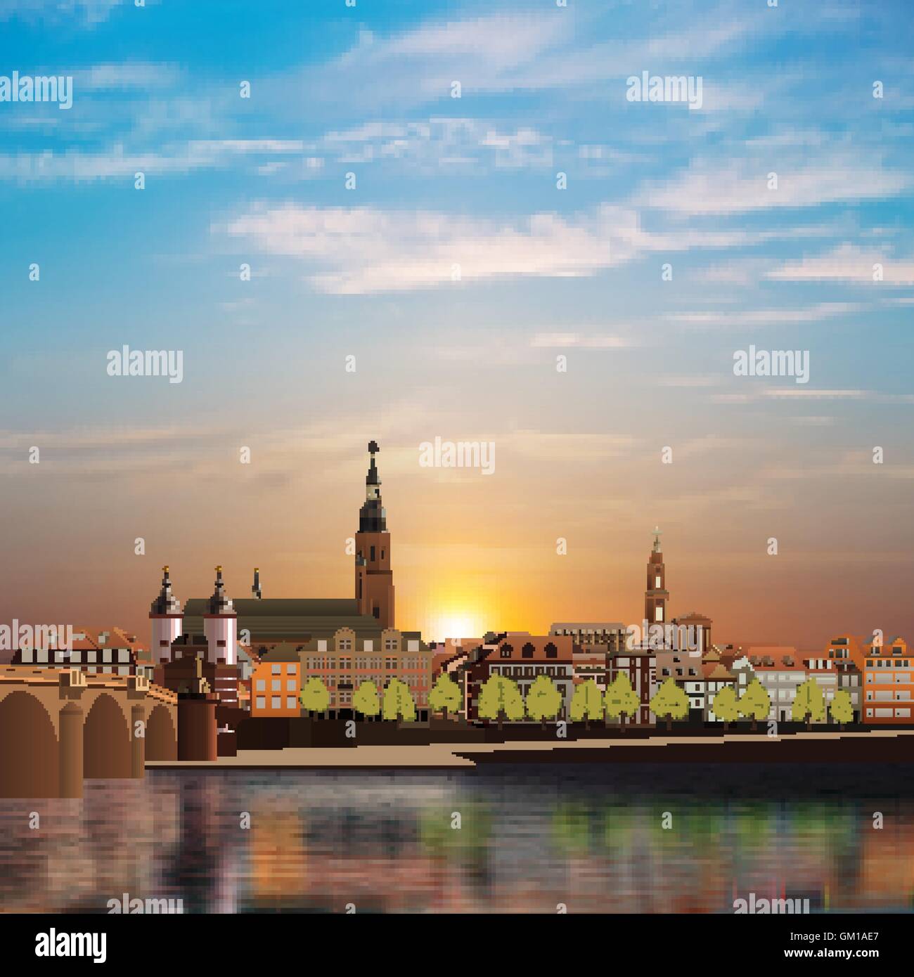 Heidelberg castle city view Stock Vector Images - Alamy