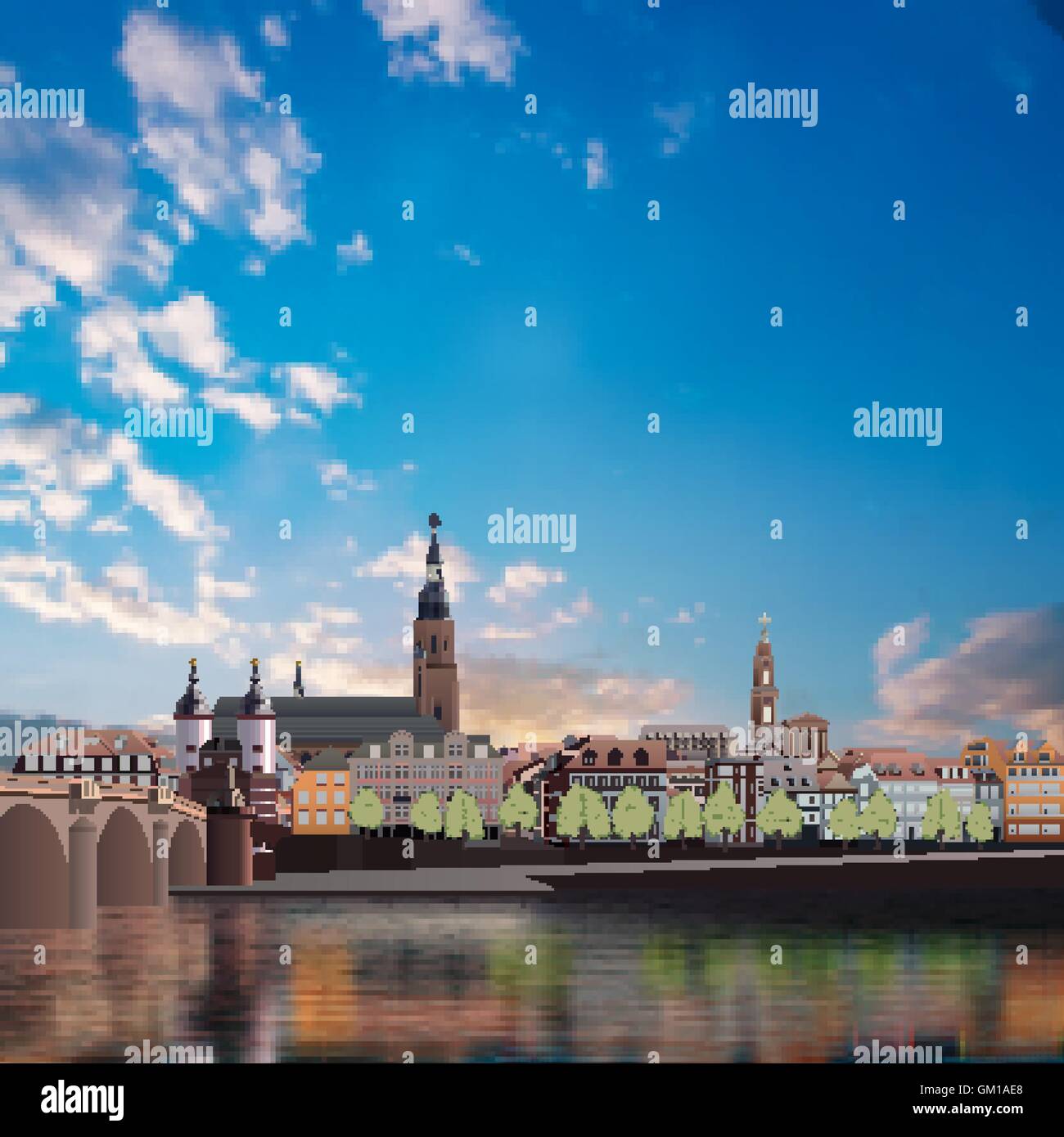 Heidelberg panoramic Stock Vector Images - Alamy