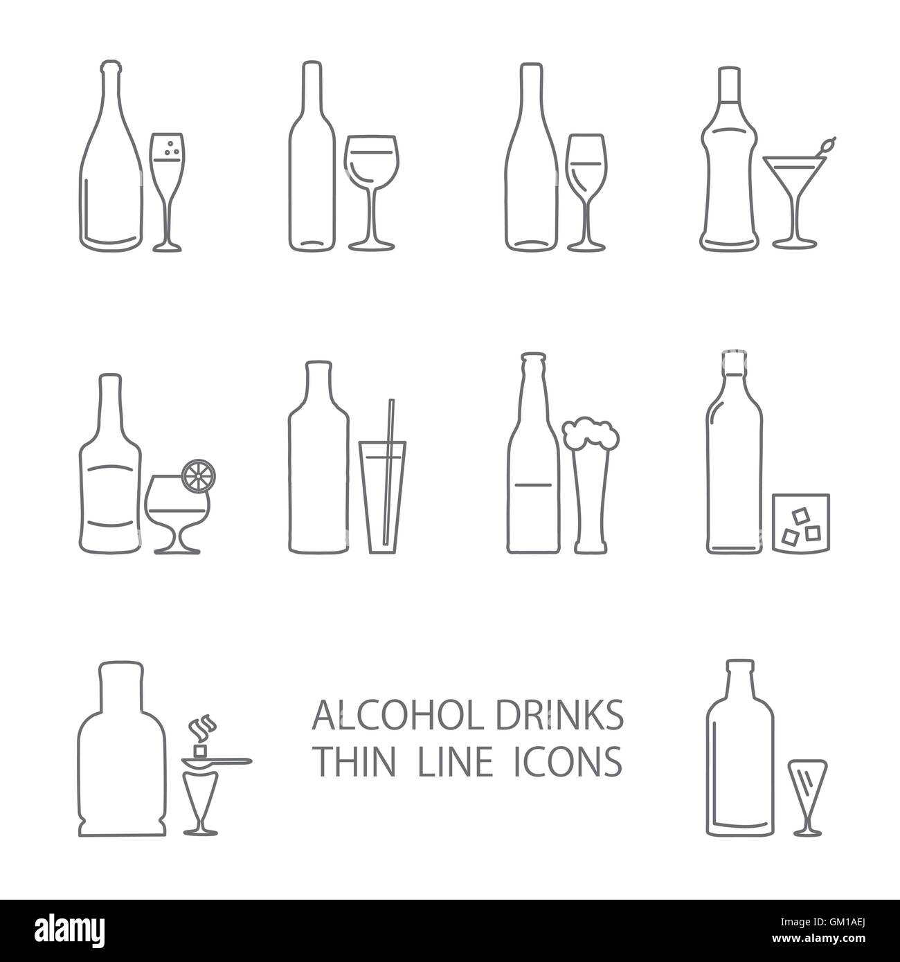 alcohol beverage icons set Stock Vector Image & Art - Alamy